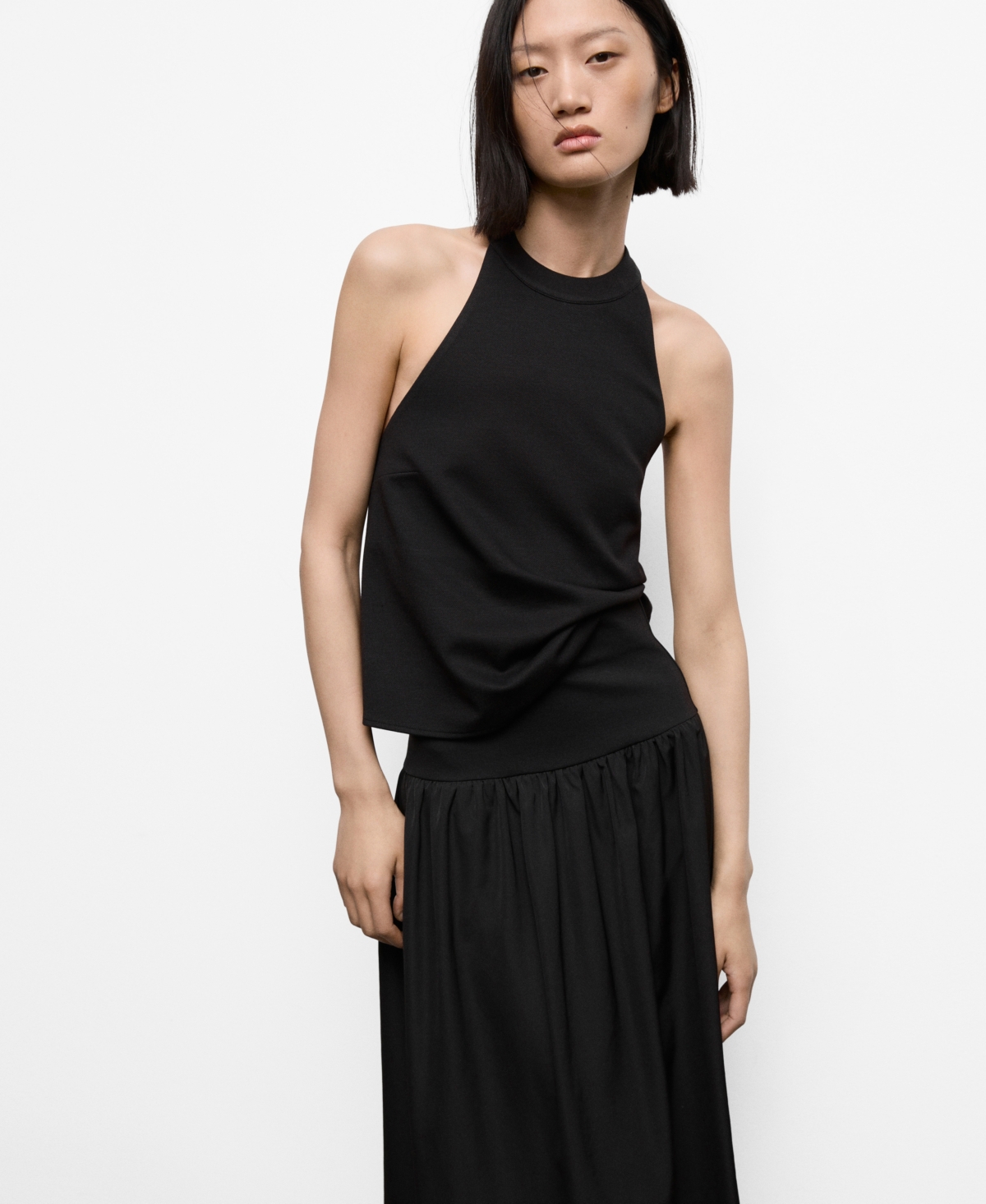 Click here for Mango Womens Low-Cut Back Halter Top - Black prices