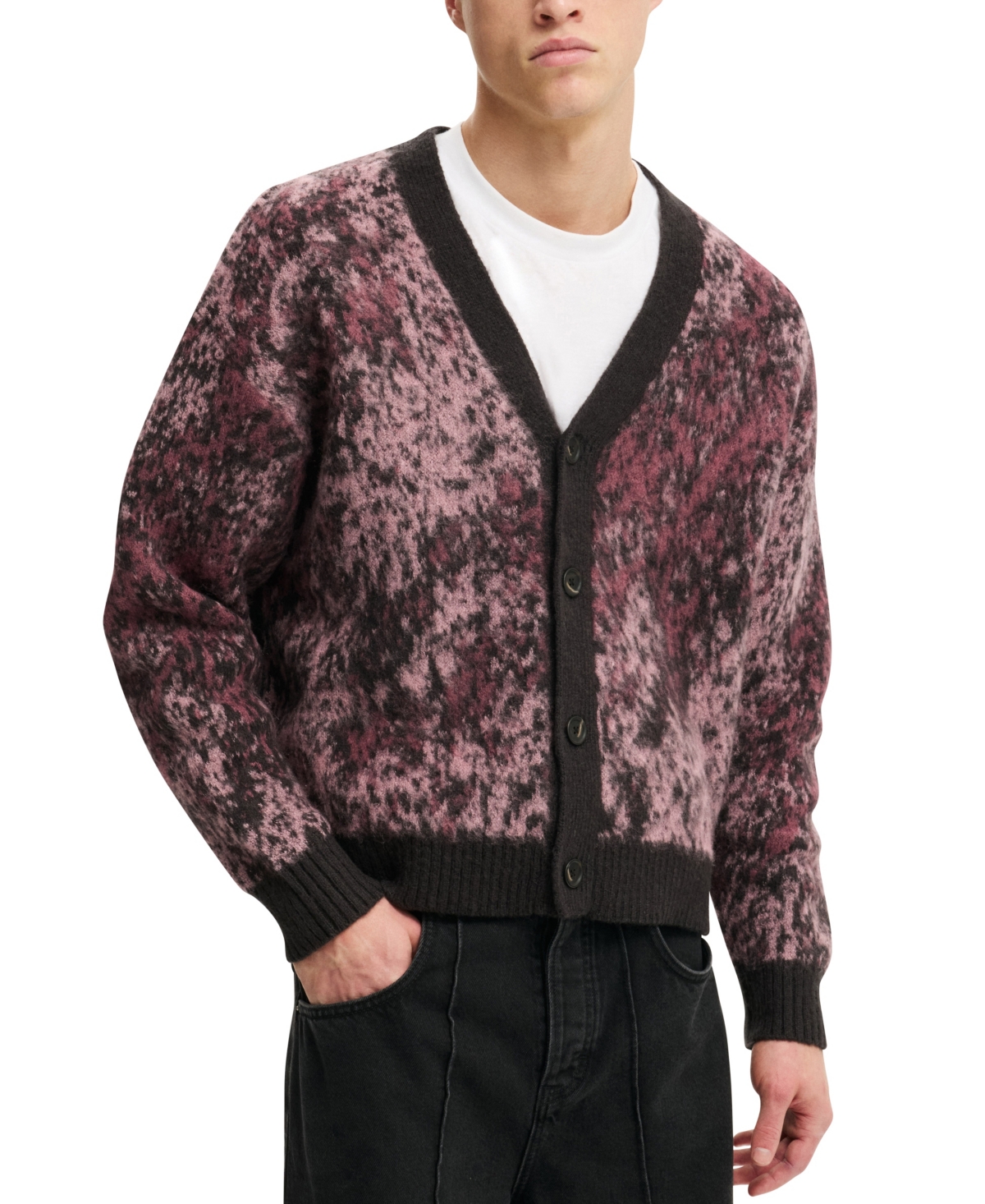 Click here for Cotton On Mens Cropped Cardigan - Pink prices