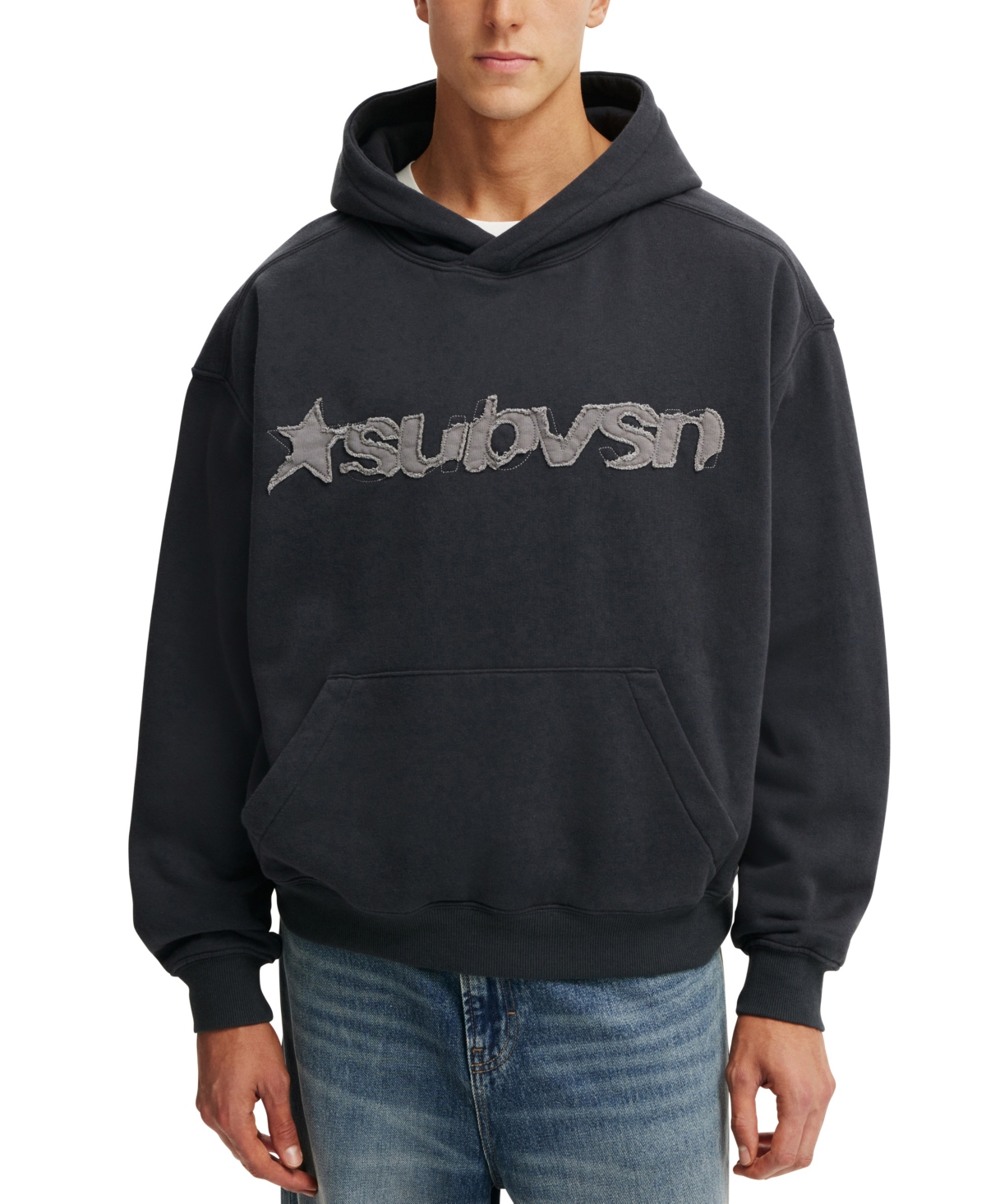 Click here for Cotton On Mens Box Fit Graphic Hoodie - Black prices