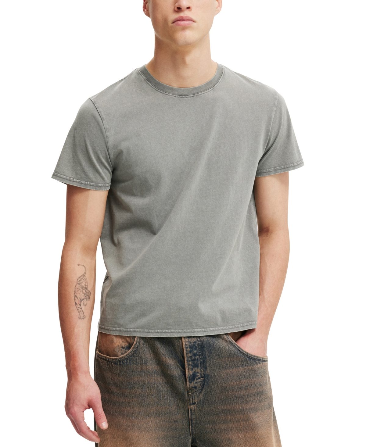 Click here for Cotton On Mens Baby T-Shirt - Gray prices