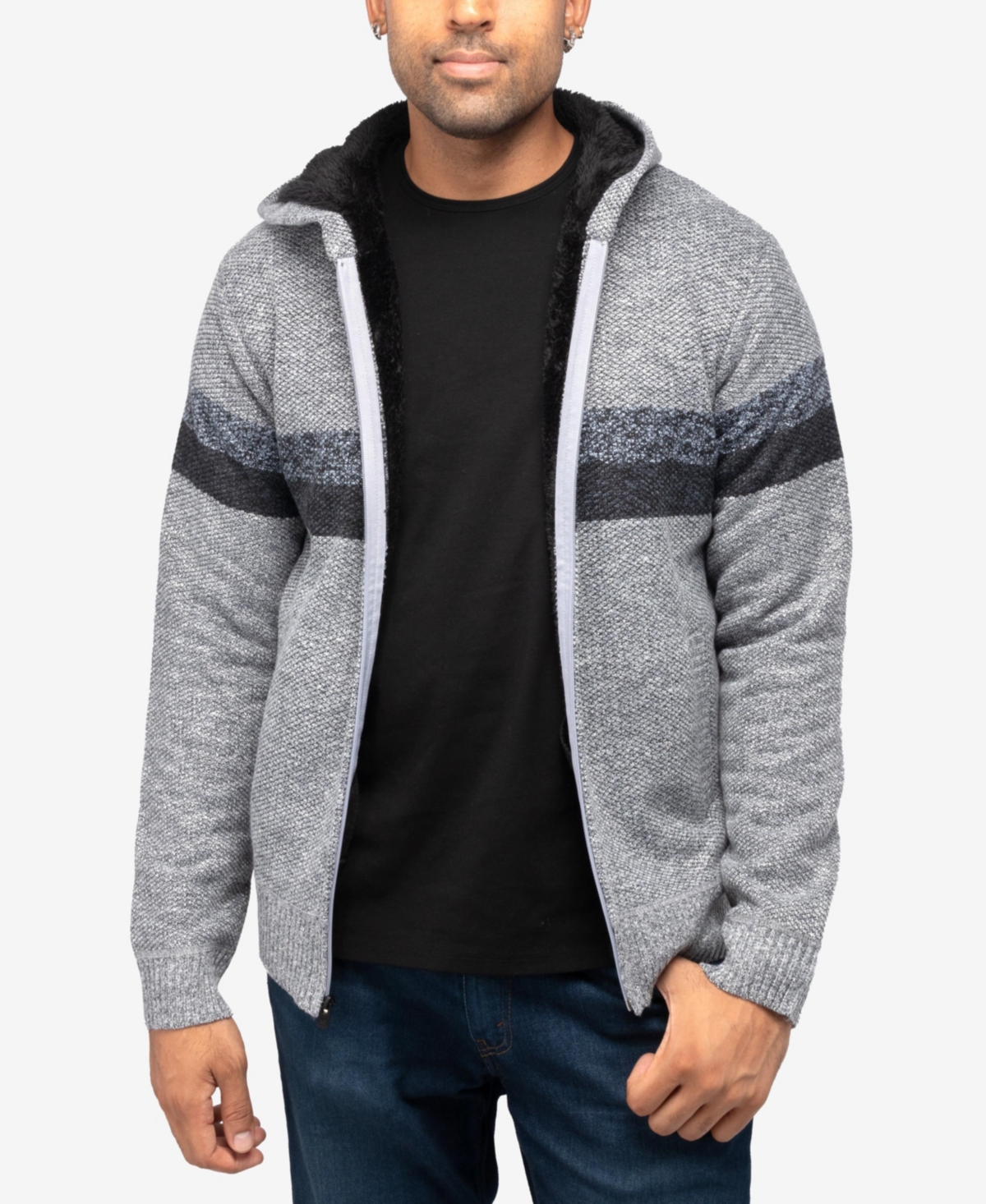 Click here for Xray Mens Zip Up Fleece Lined Cardigan Hooded Swea... prices