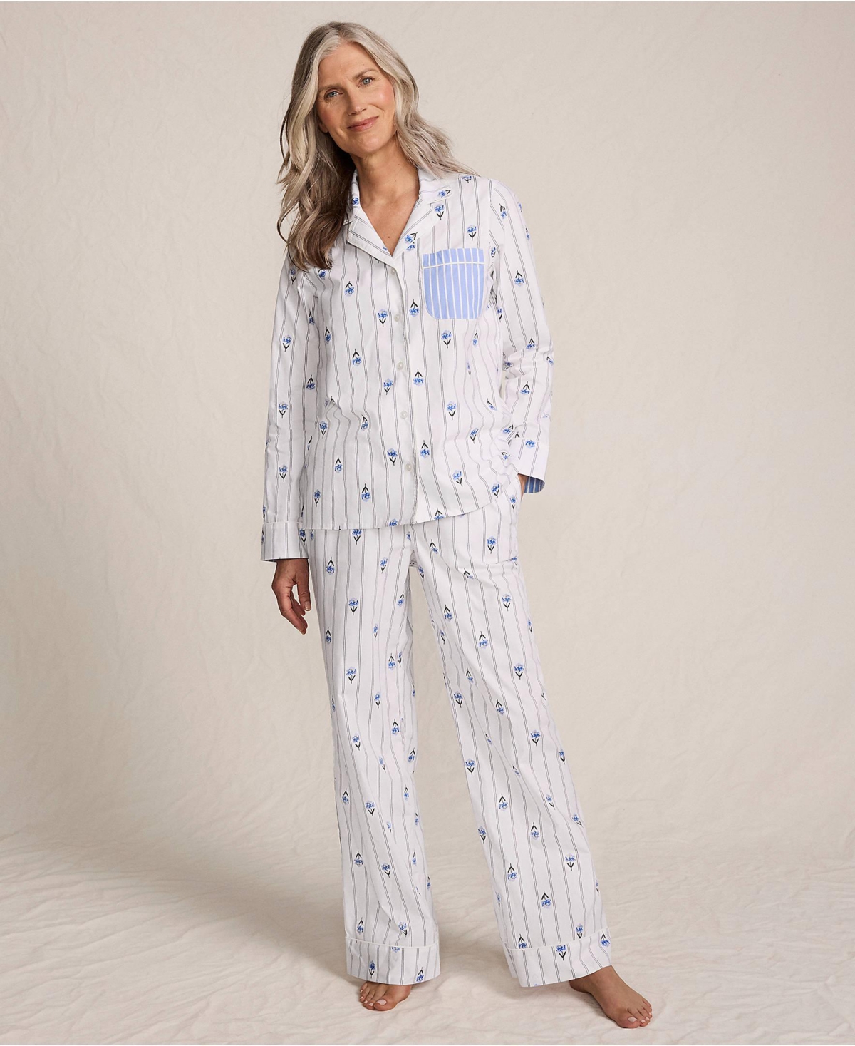 Click here for Lands End Womens Cotton Poplin 2 Piece Pajama Set... prices