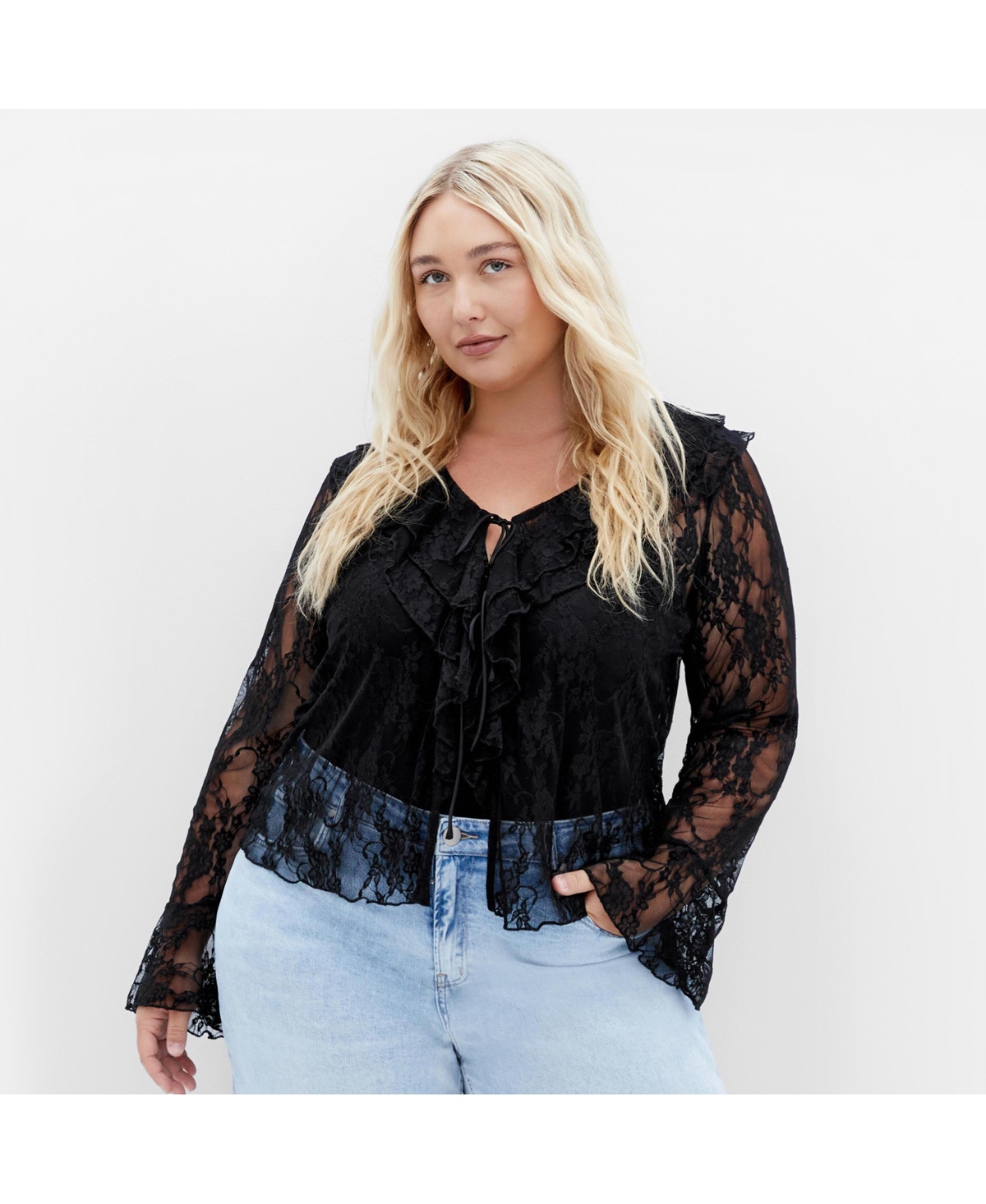 Click here for City Chic Womens Lacie Top - Black lace prices