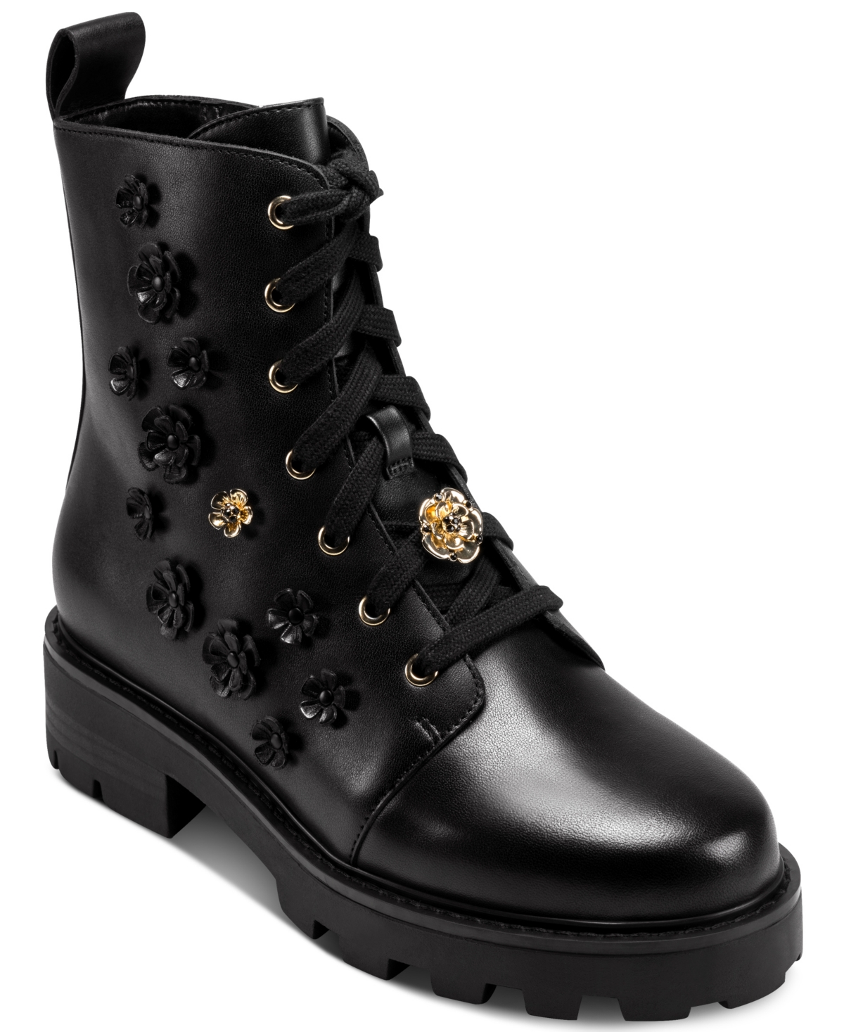 Click here for Karl Lagerfeld Paris Womens Mela Fleur Combat Boot... prices