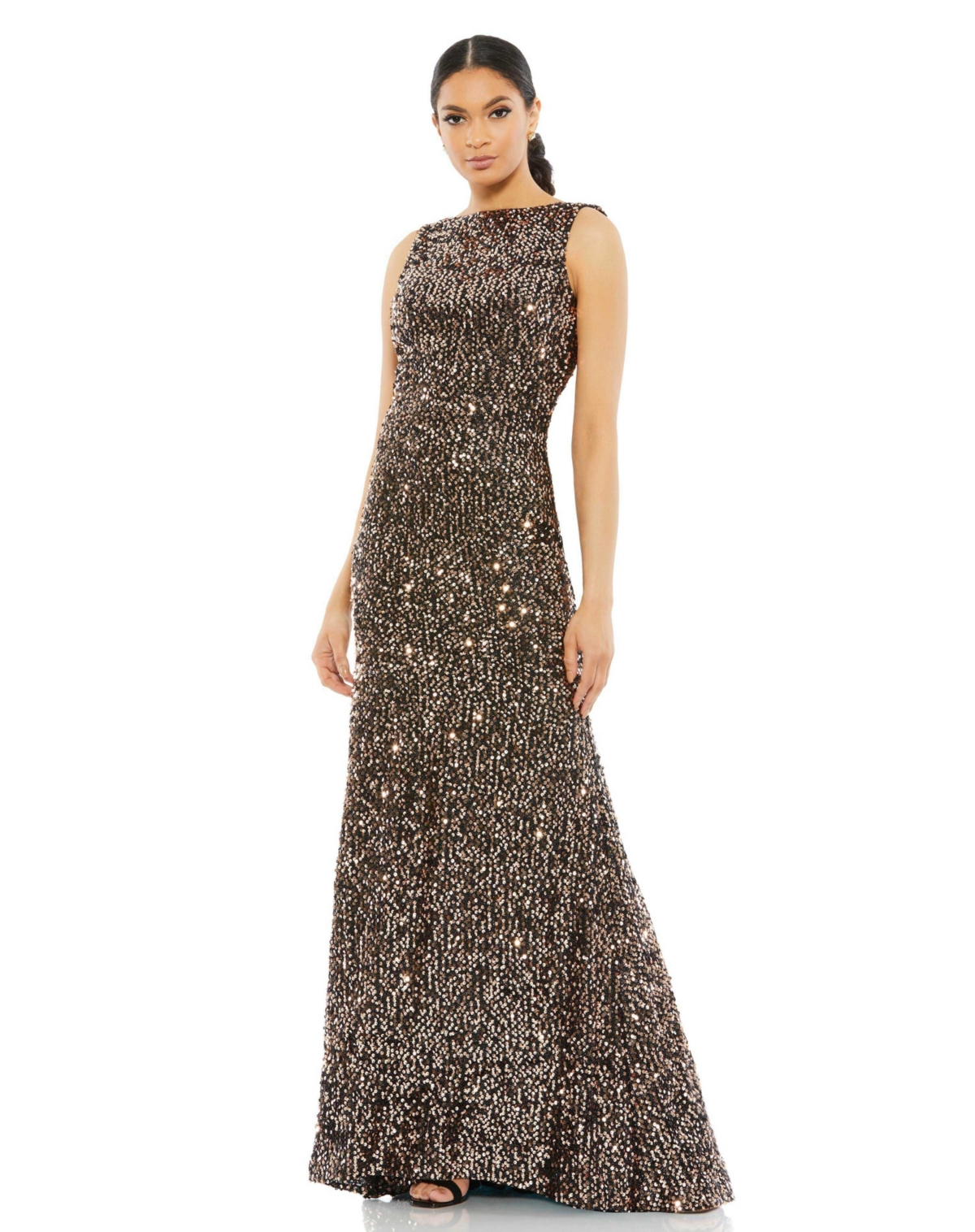 Click here for Mac Duggal Womens Ieena Sequined Sleeveless Draped... prices