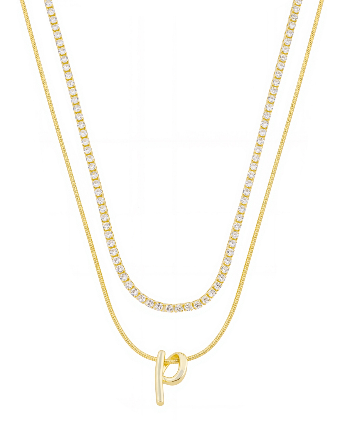 Click here for Unwritten Letter P Initial Snake Chain Cubic Zirco... prices