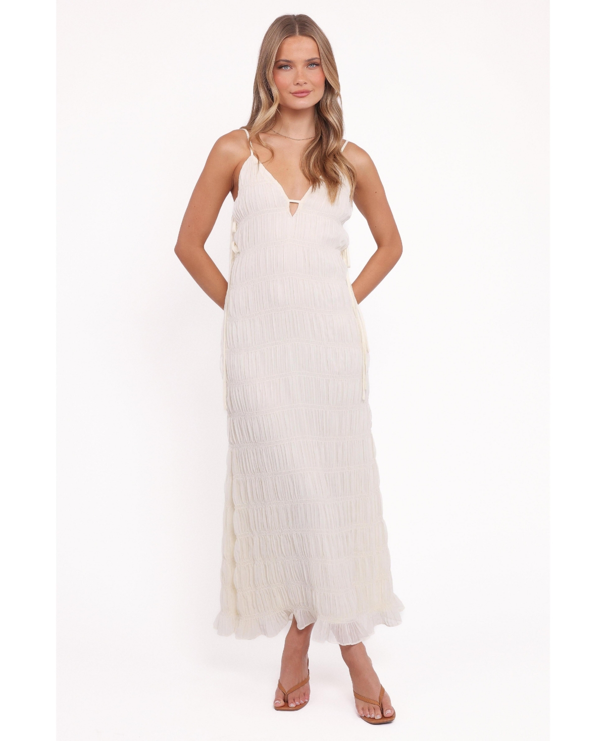 Click here for Petal and Pup Womens Seraphine Midi Dress - Cream prices