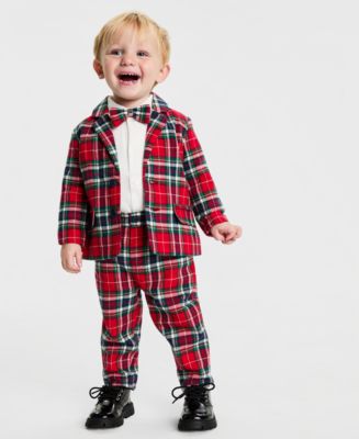 First Impressions Baby Boys North Pole Cotton Flannel Blazer, Bowtie ...