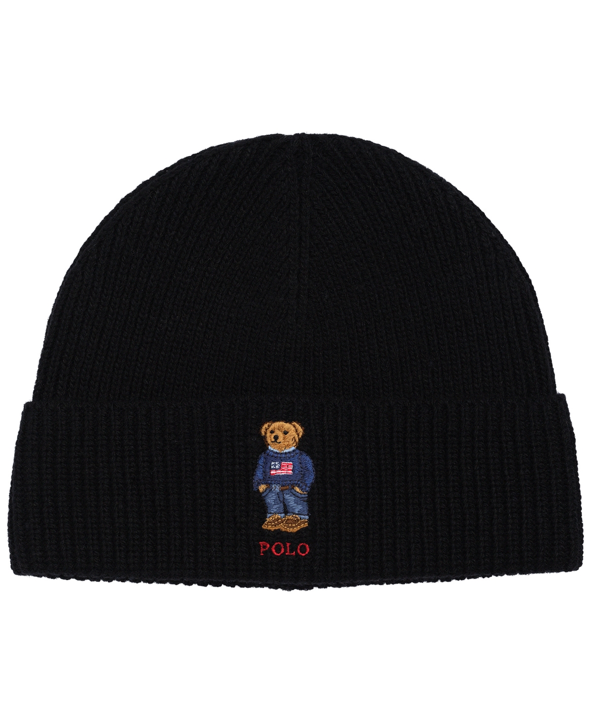 Click here for Polo Ralph Lauren Mens Solid Flag Bear Beanie - Bl... prices