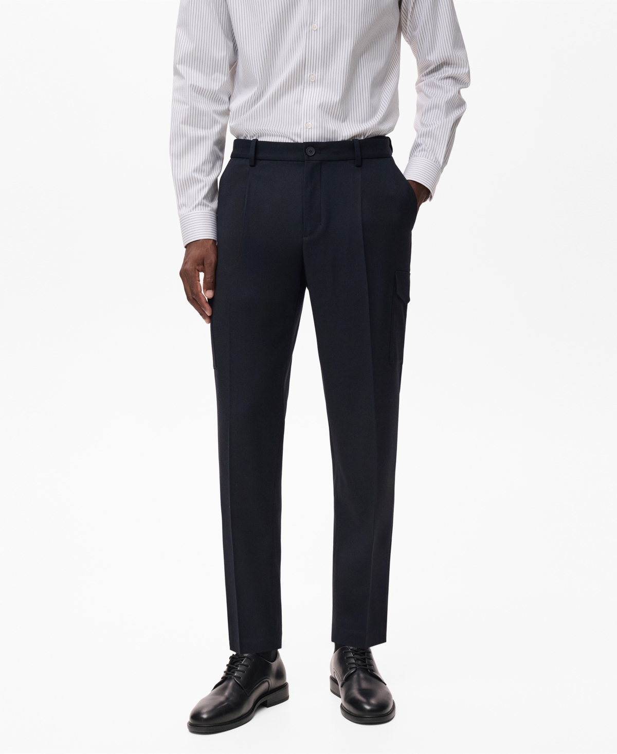 Click here for Mango Mens Slim Fit Thermolite Cargo Pants - Navy prices