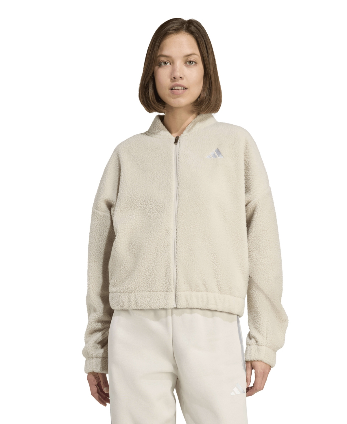 Click here for adidas Womens Full Zip Loose Fit Jacket - Wonder A... prices