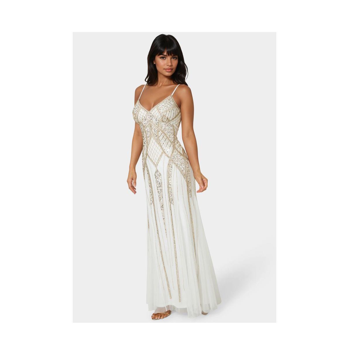Click here for Bebe Womens Beaded Gown - Ivory prices
