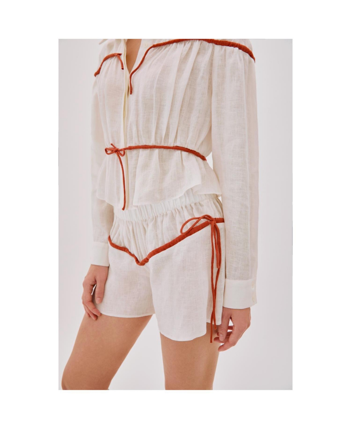 Click here for Labeca London Womens Colette Linen Tie Shorts prices