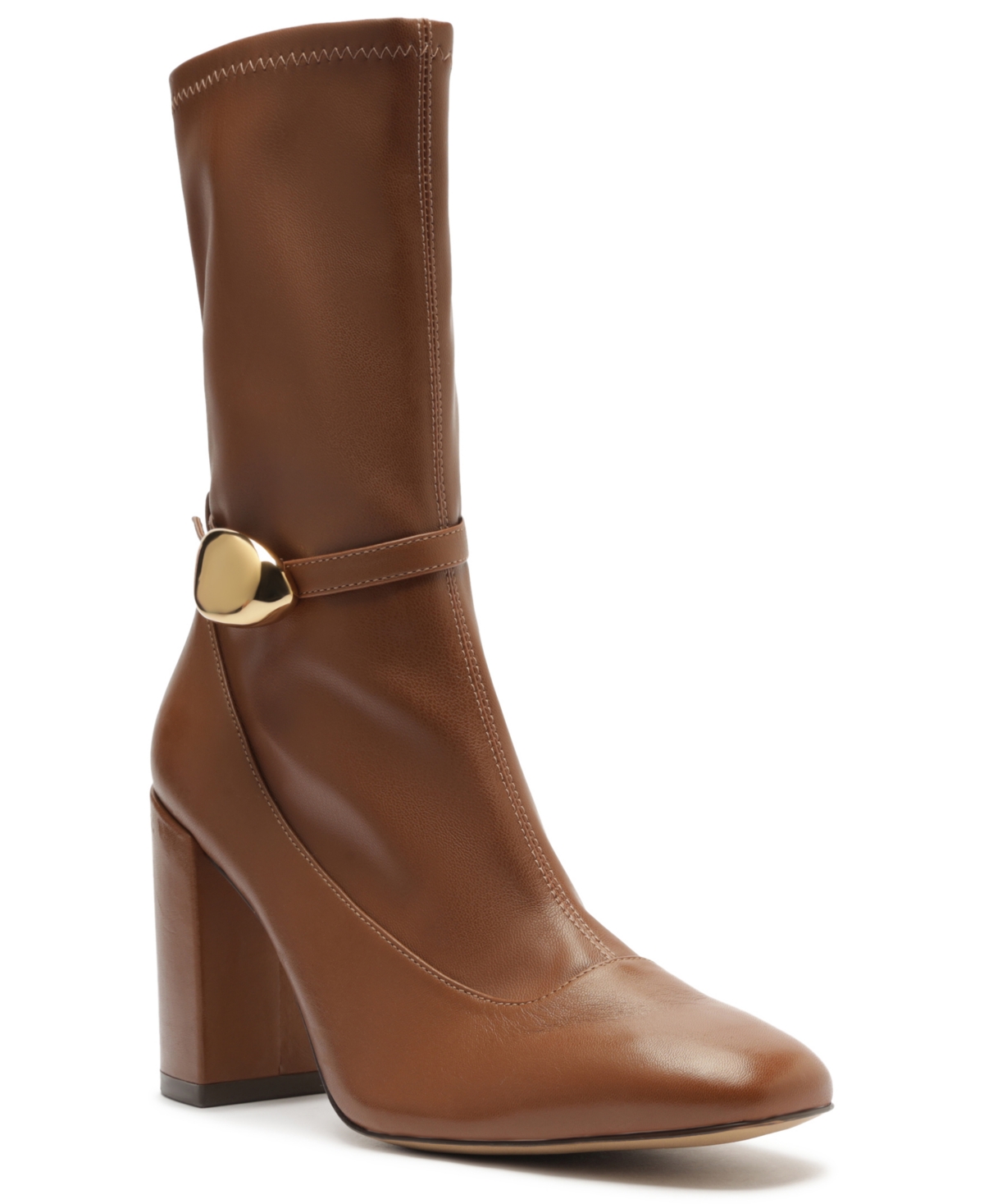 Click here for Arezzo Womens Farrah High Block Square Toe Booties... prices