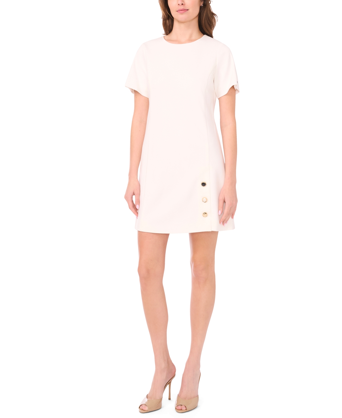 Click here for Msk Womens Short-Sleeve with Buttons Shift Dress -... prices