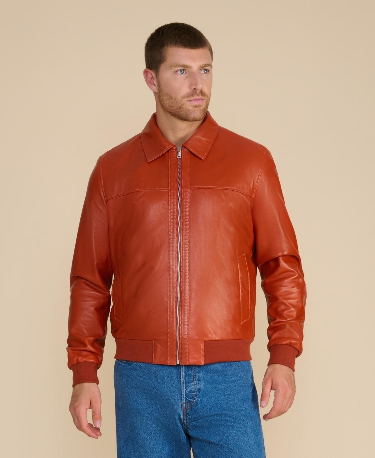 Click here for Furniq Uk Mens Leather Bomber Jacket  Created for... prices
