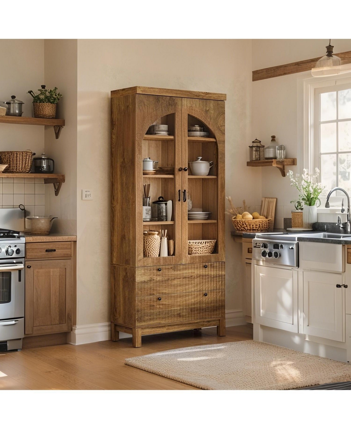 Click here for Tribesigns Farmhouse Kitchen Pantry  Free-Standing... prices