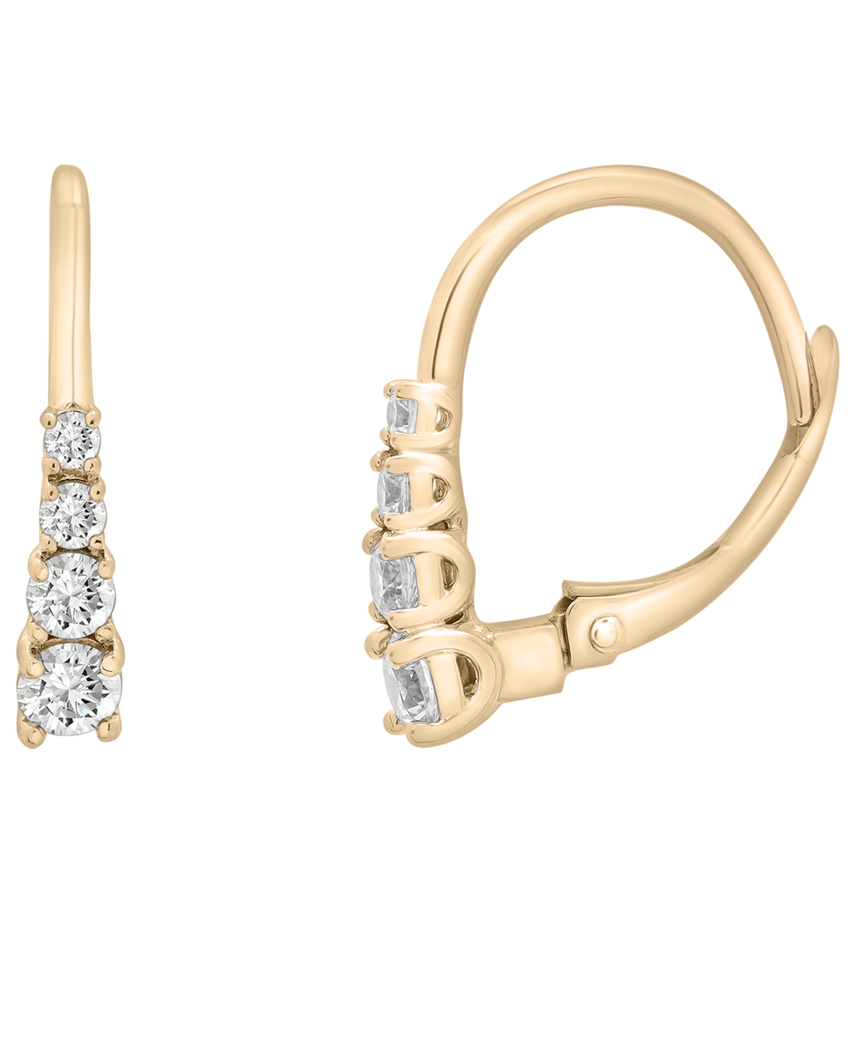 Click here for Diamond Leverback Hoop Earrings (1/2 ct. t.w.) in... prices