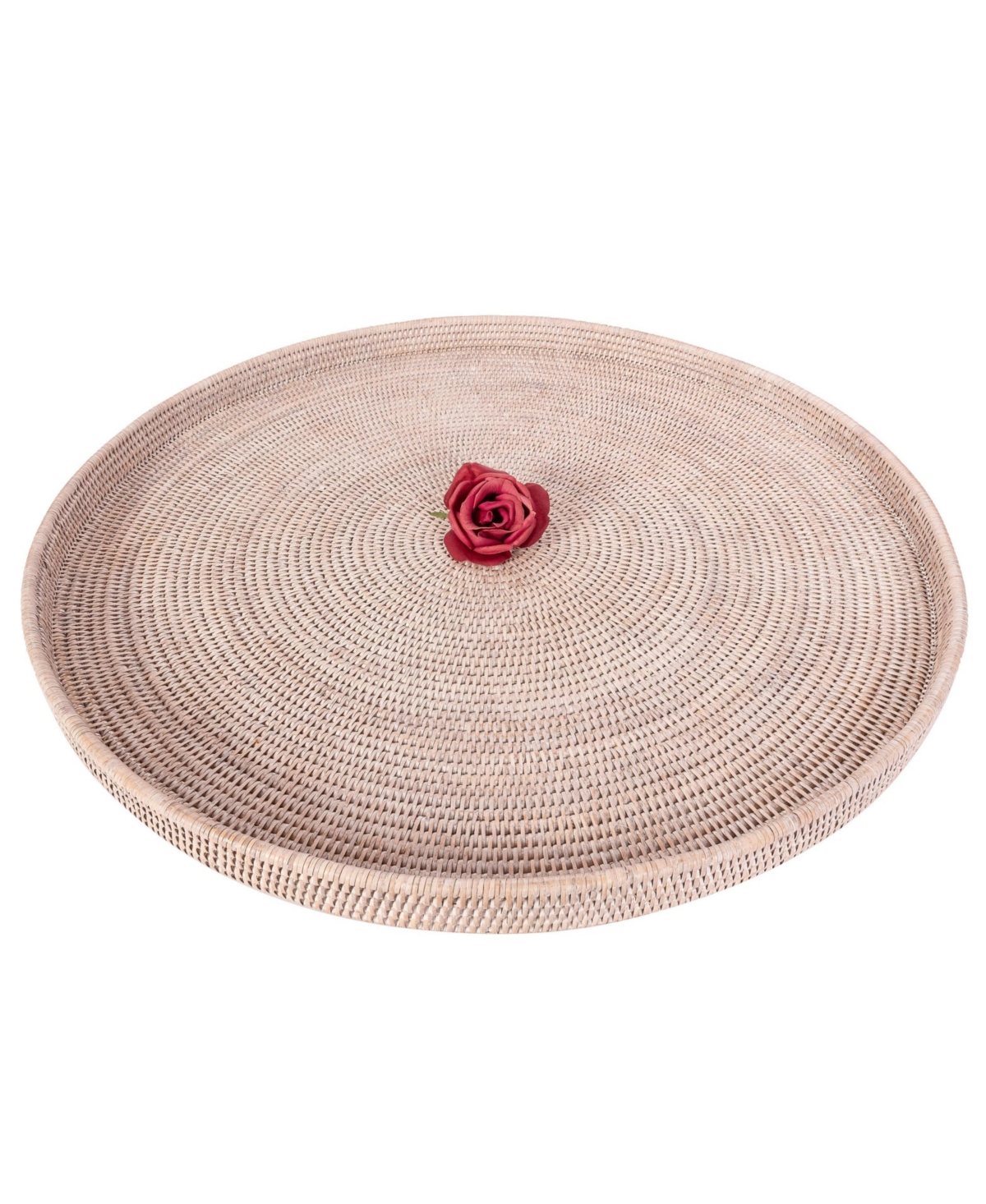 Click here for Artifacts Rattan Round Tray 32" - White wash prices