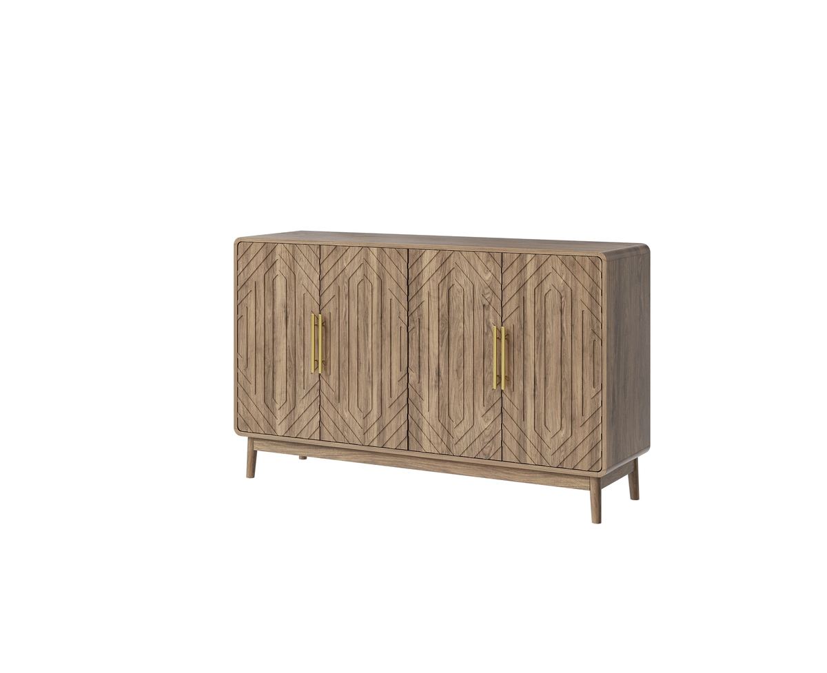 Click here for Casainc Storage Cabinet With Carved 4 Door Adjusta... prices