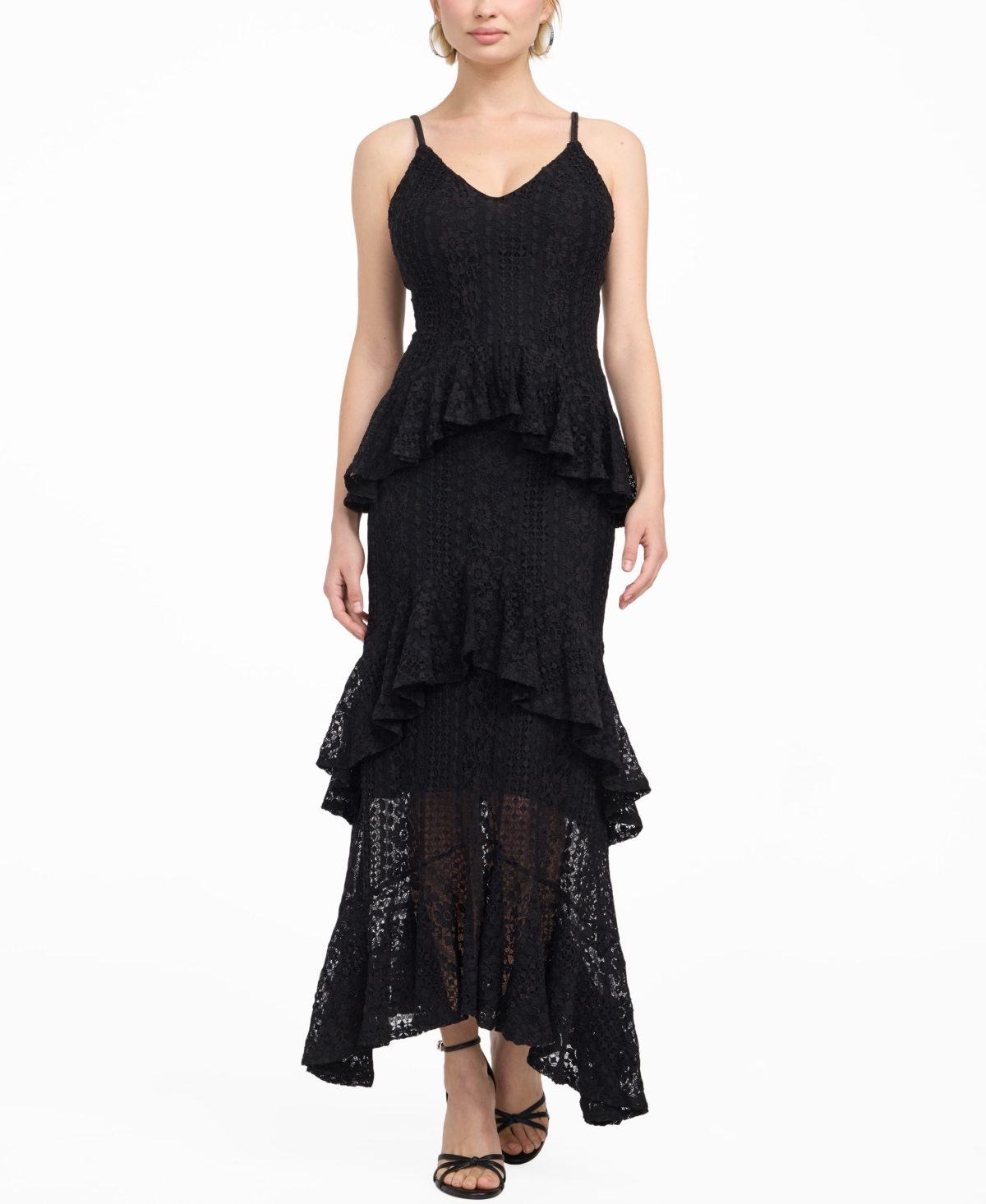 Click here for Guess Womens Kalie Sleeveless Maxi Dress - Jet Bla... prices