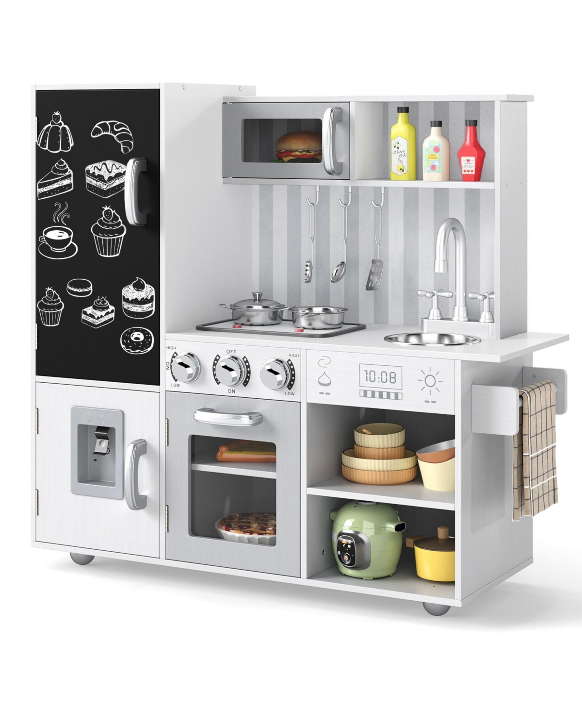 Click here for Gymax Play Kitchen Toy Set w/ Chalkboard Oven Sink... prices