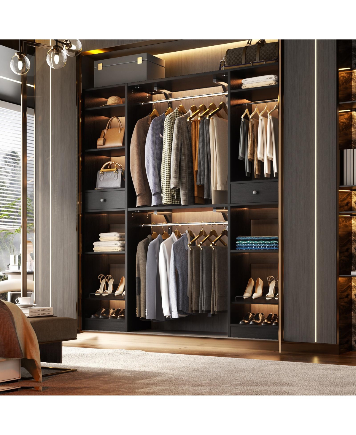Click here for Aheaplus 58" - 90 W Closet System with 2 Draw... prices