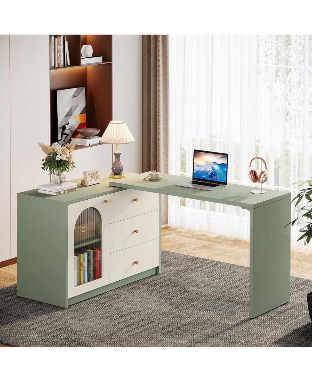Click here for Tribesigns L-Shaped Gaming Desk with Drawers  Mode... prices