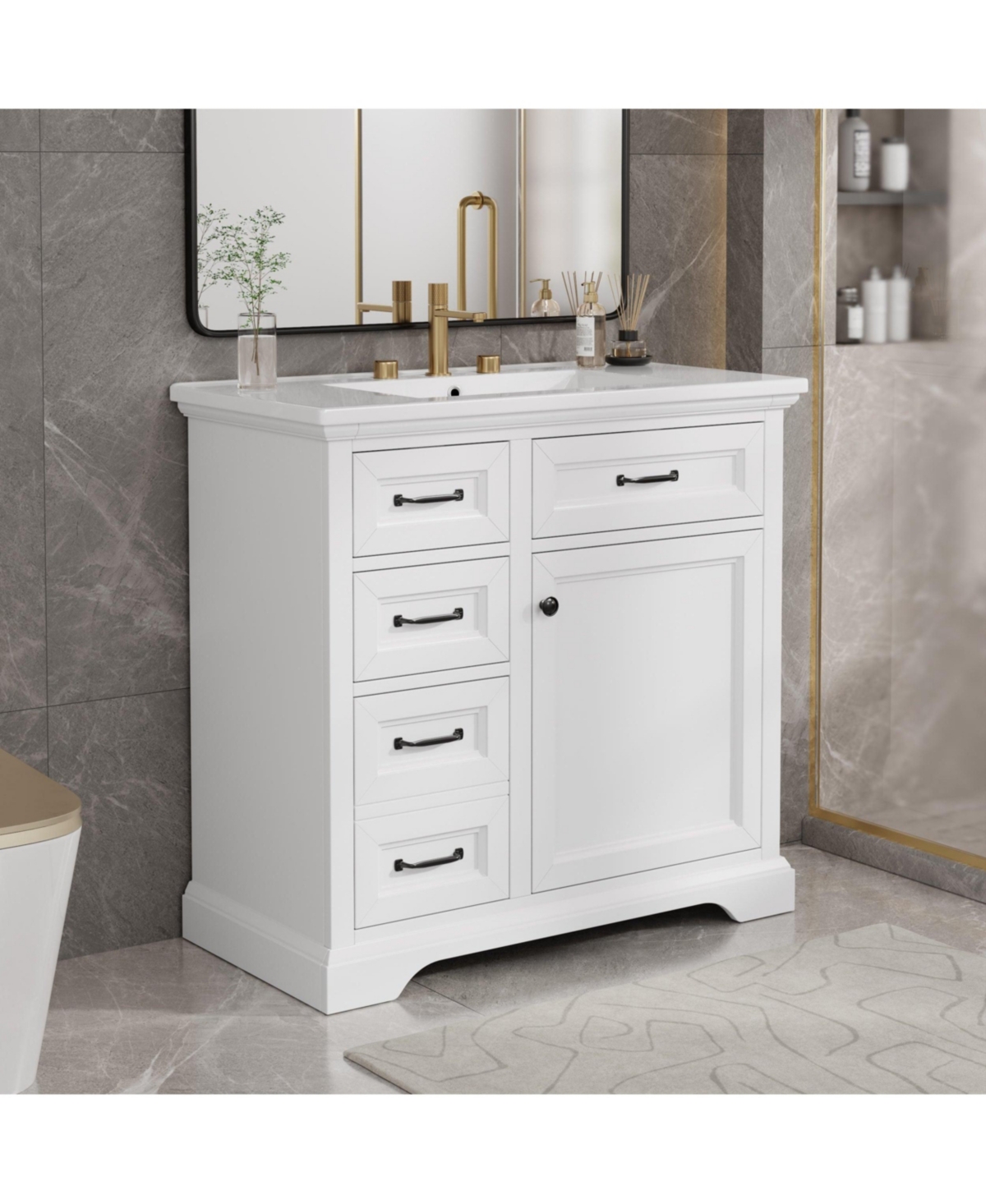 Click here for 36" Bathroom Vanity with Sink  4 Drawers & So... prices