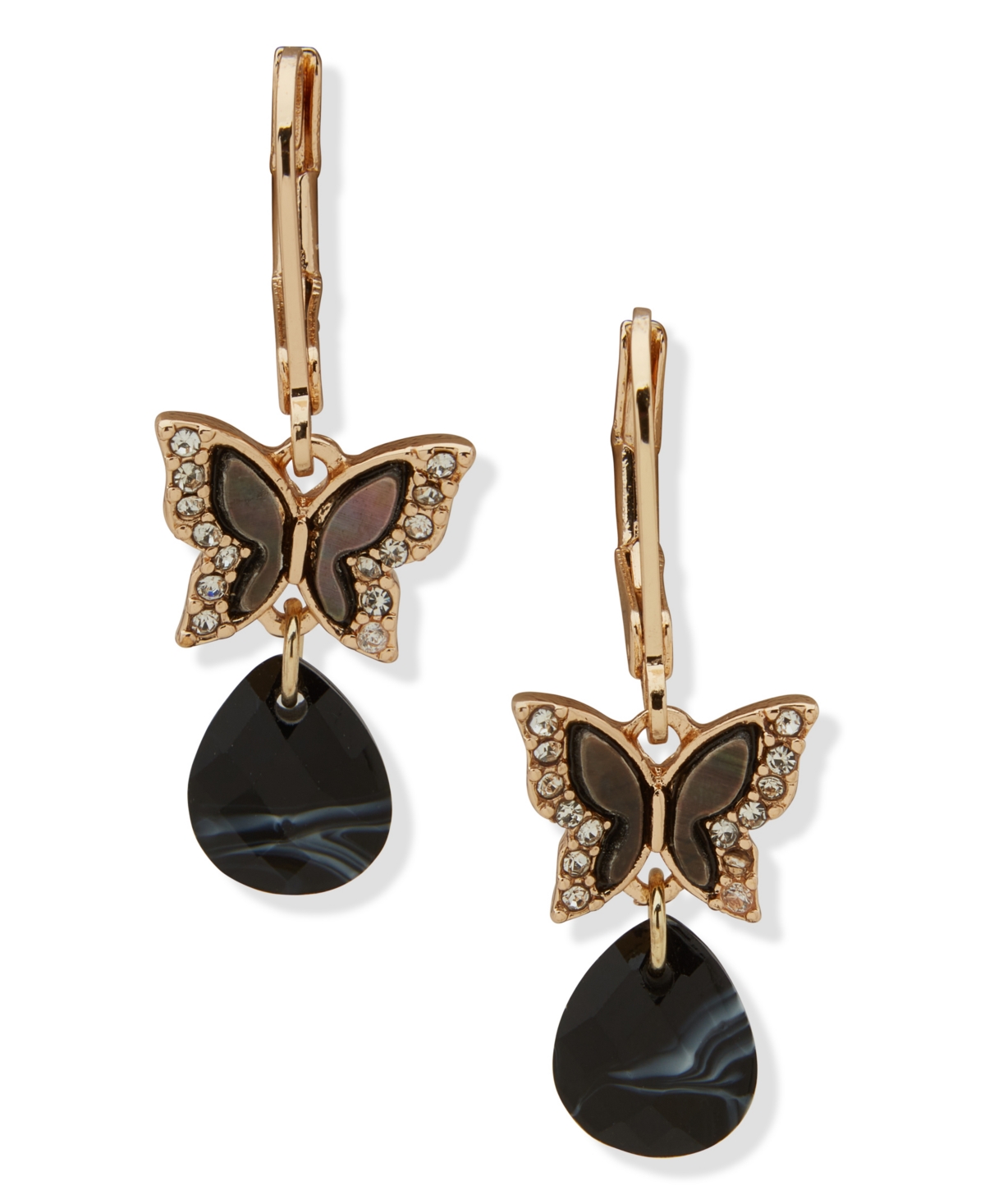 Click here for lonna & lilly Gold-Tone Butterfly Stone Drop Earri... prices