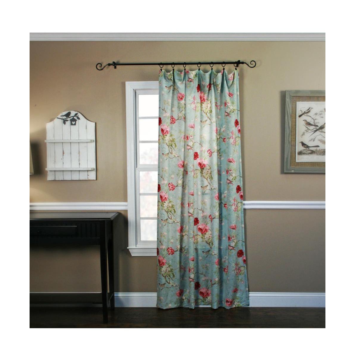 Click here for Balmoral Floral Print Tailored Panel Curtain 48-In... prices