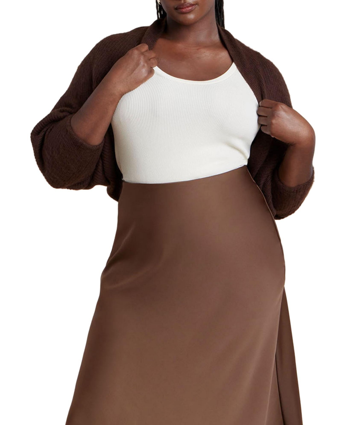 Click here for Eloquii Womens Shrug Cardigan - Chicory coffee prices