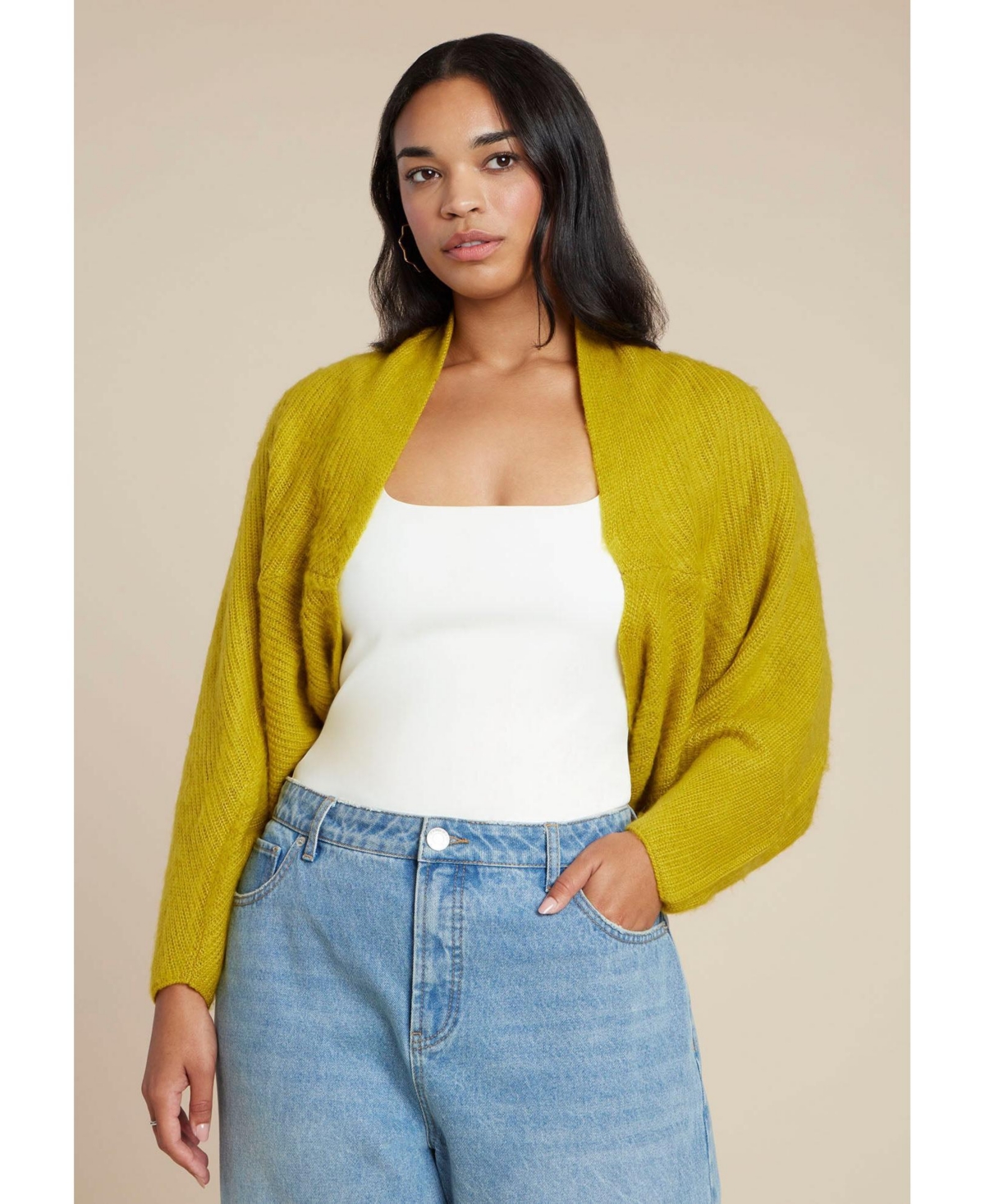 Click here for Eloquii Womens Shrug Cardigan - Chartreuse prices