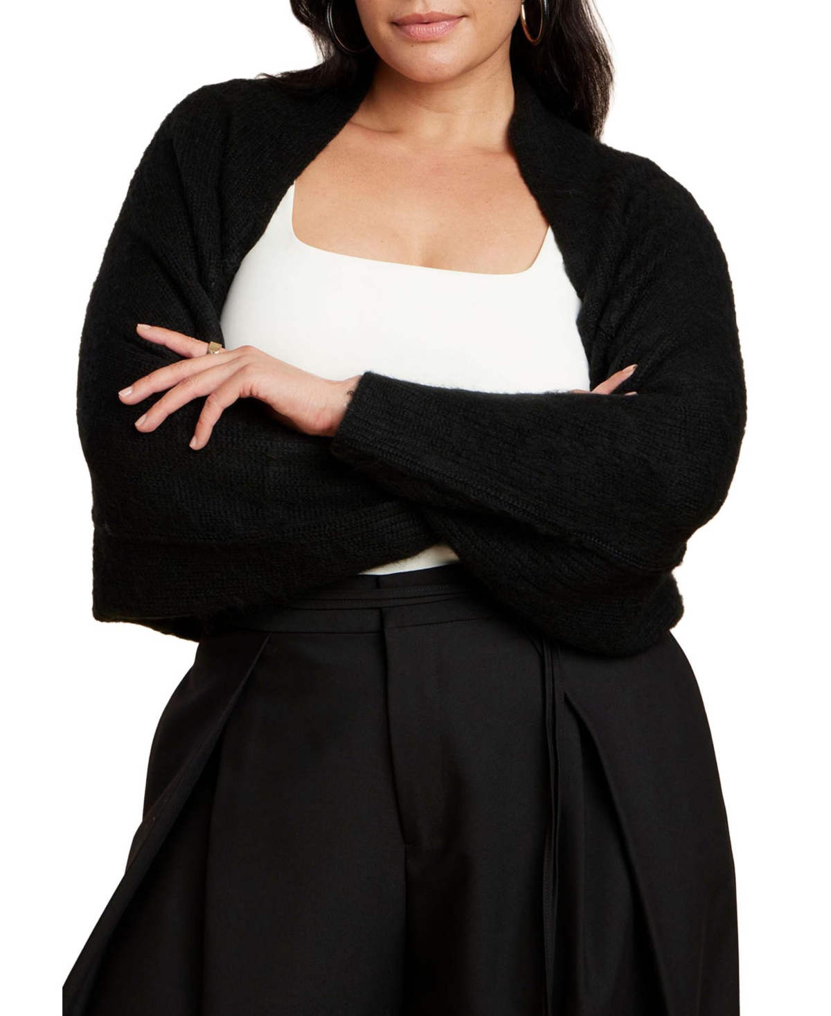 Click here for Eloquii Womens Shrug Cardigan - Black onyx prices