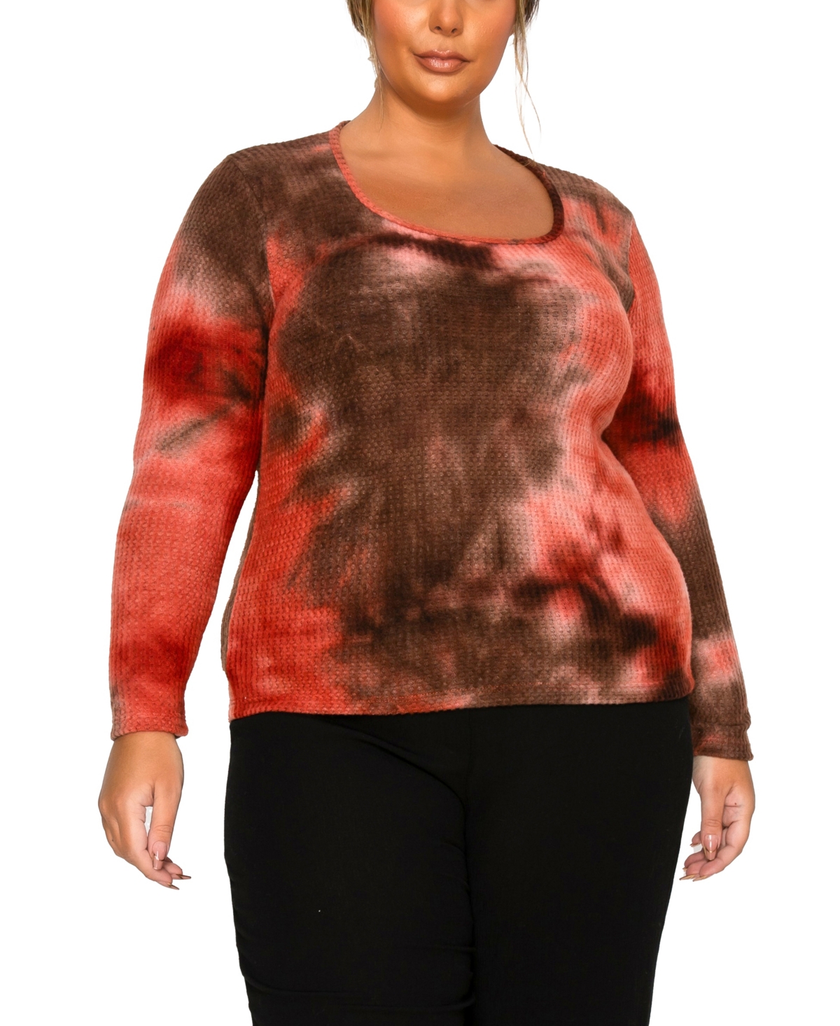 Click here for Coin 1804 Plus Size Brushed Tie Dye Waffle Square... prices