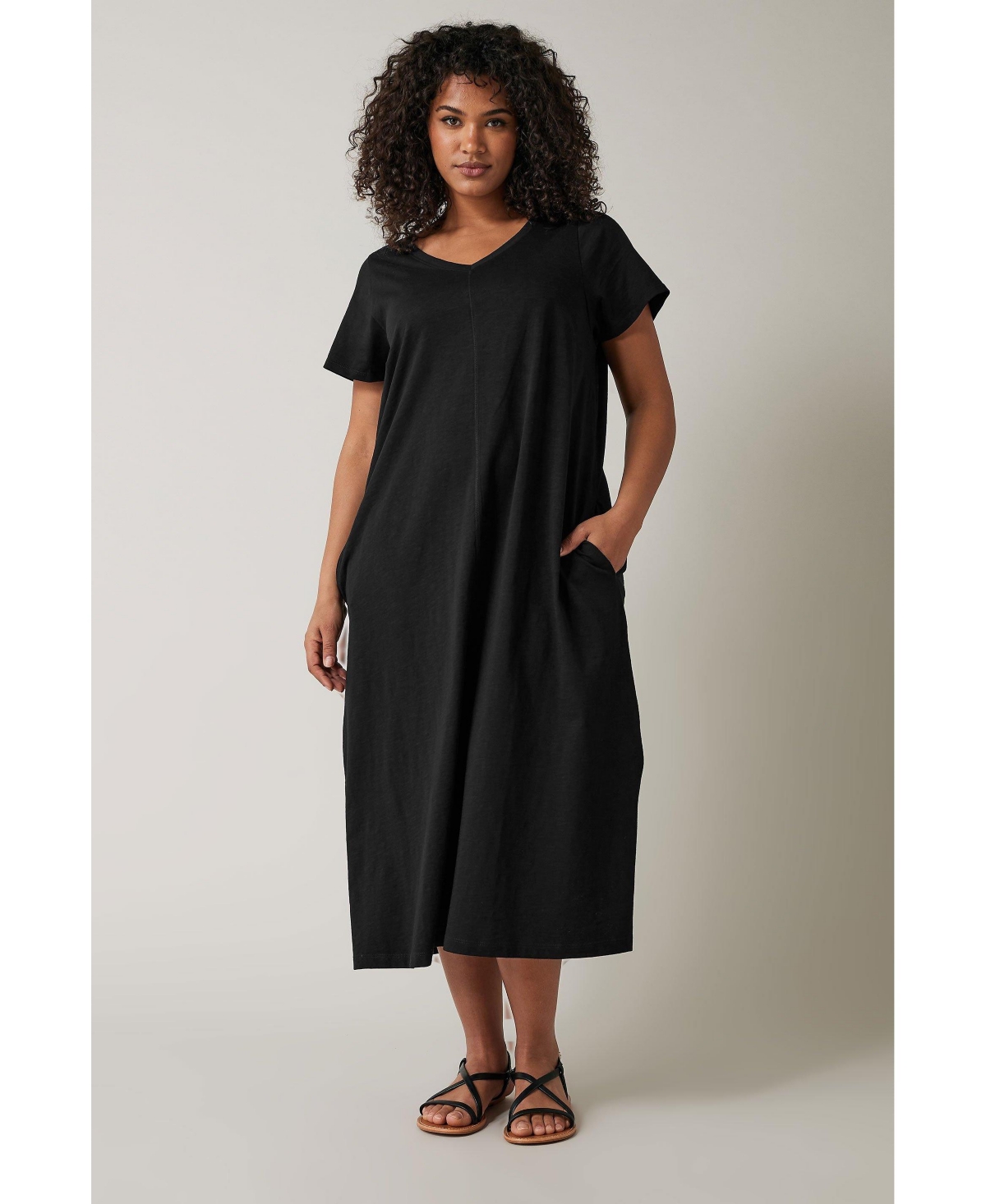 Click here for Evans Womens Curve Black Premium Cotton Dress prices