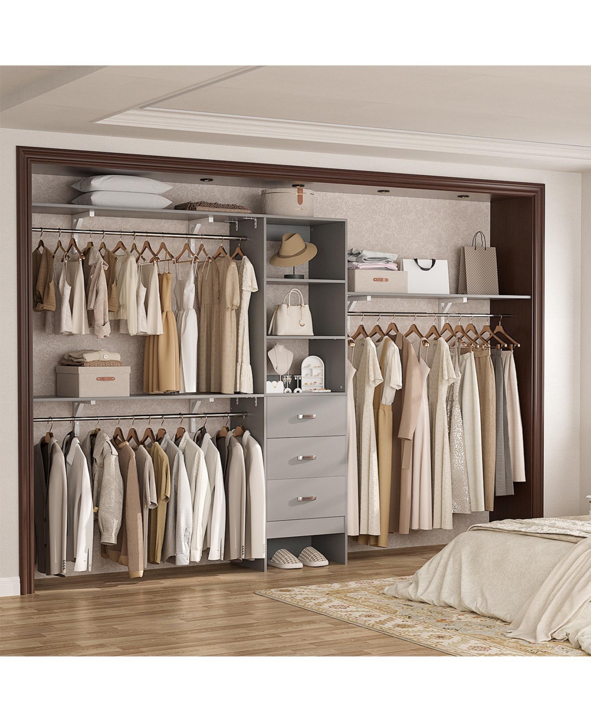 Click here for 120 Heavy Duty Closet Organizer System with 3 Wood... prices