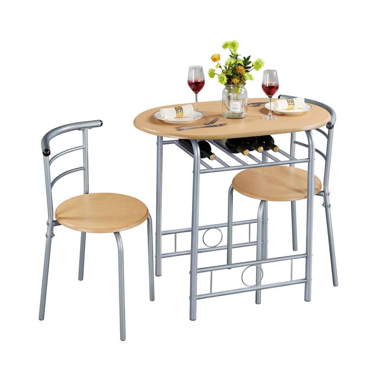 Click here for Modern Metal Dining Set for 2 with 1 Table & 2 Cha... prices