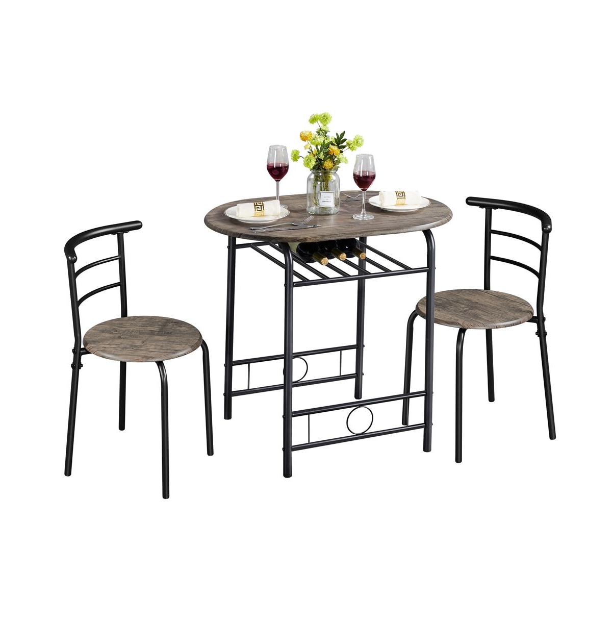 Click here for Modern Metal Dining Set for 2 with 1 Table & 2 Cha... prices