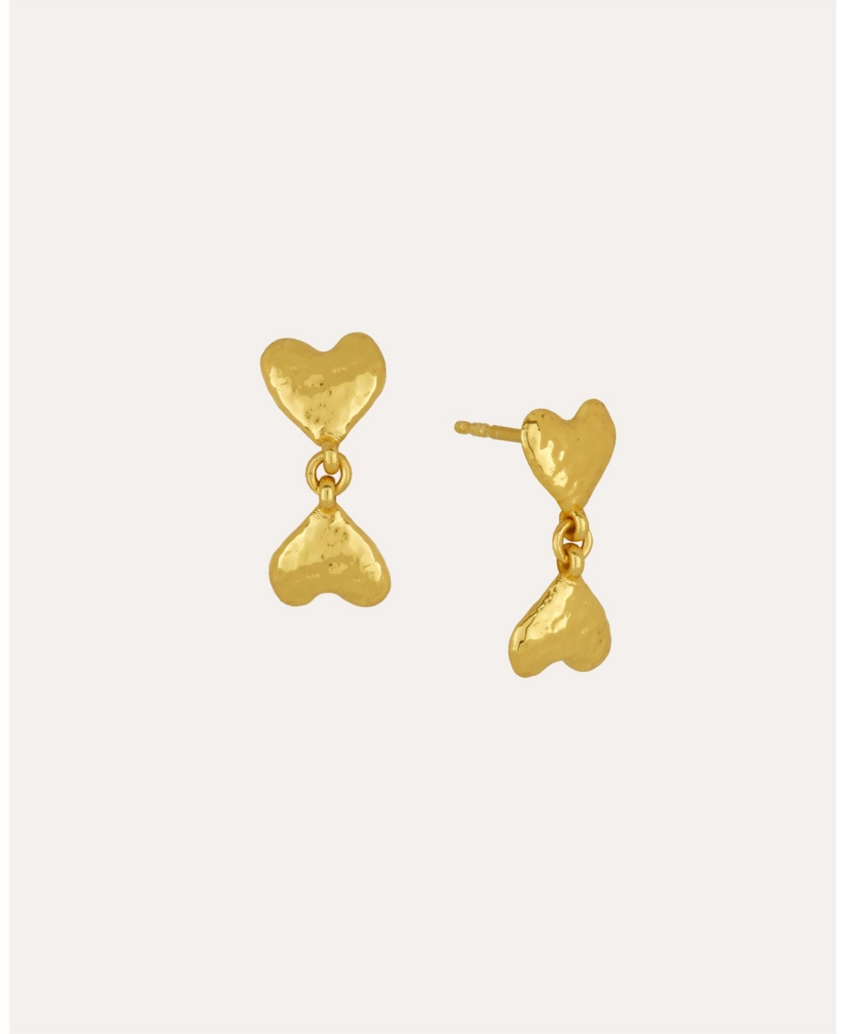 Click here for Ottoman Hands Double Heart Drop Studs - Gold prices