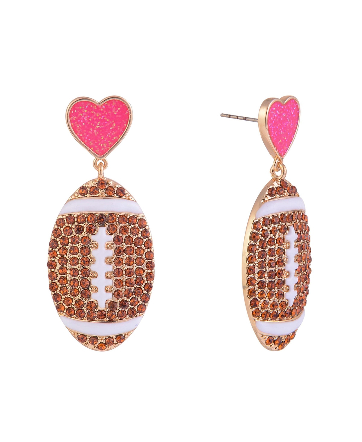 Click here for Hallmark Stone FootBall Earrings - Brown prices