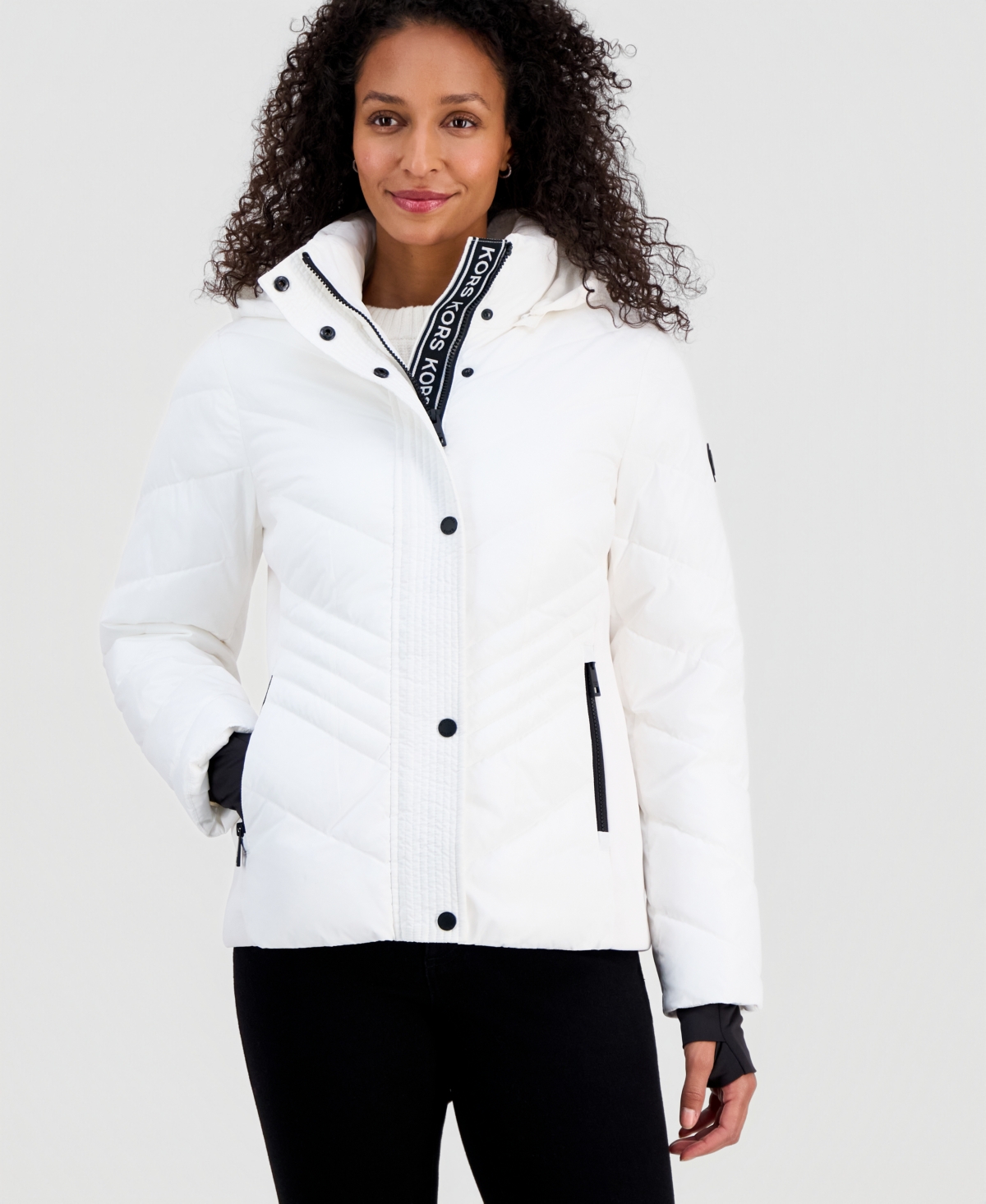 Click here for Womens Hooded Puffer Coat - White prices