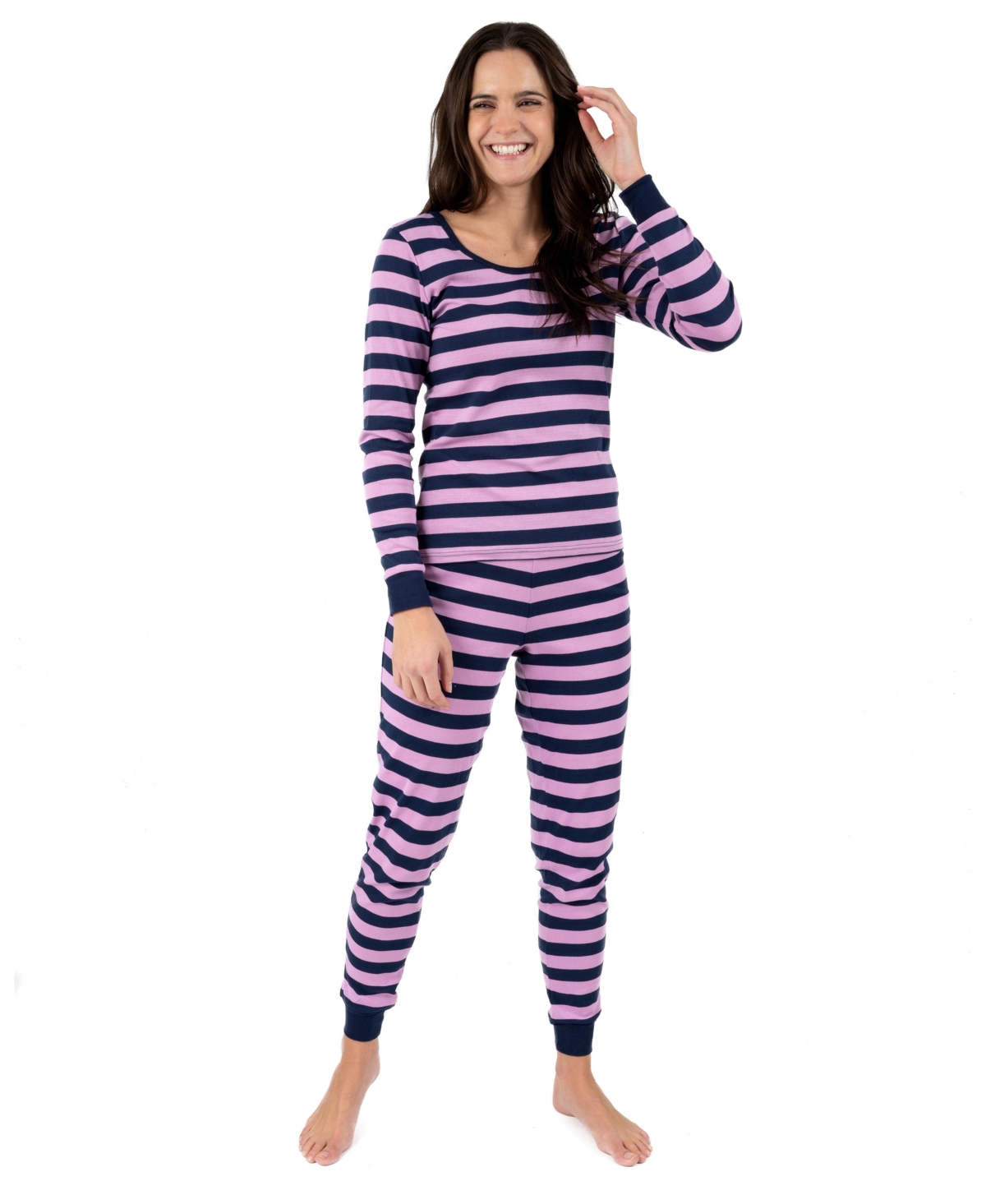 Click here for Leveret Womens Two Piece Cotton Striped Holiday Pa... prices