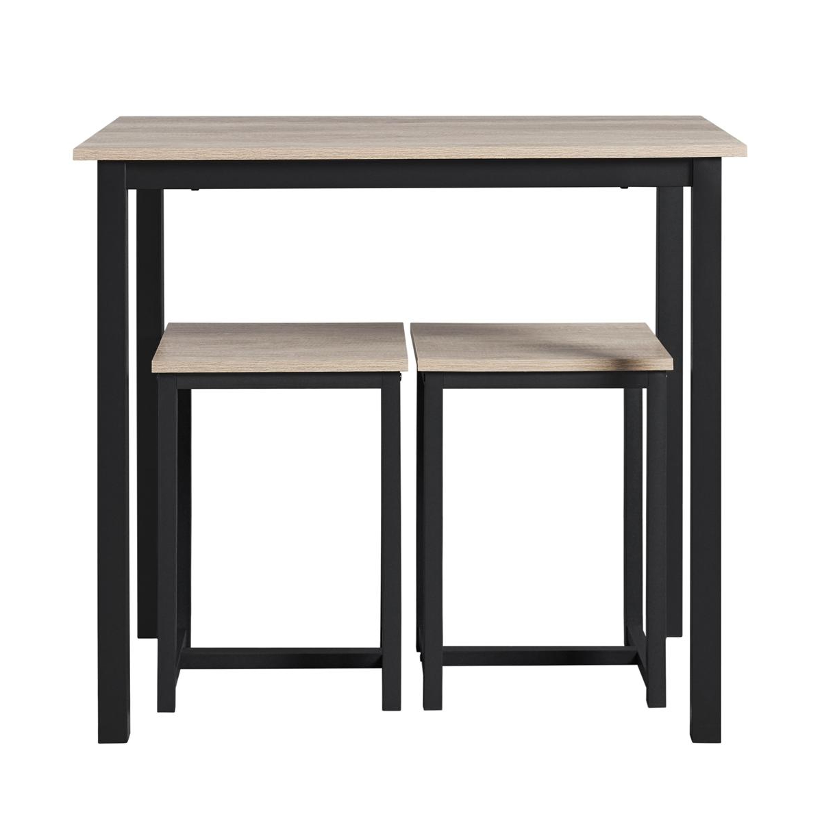 Click here for Industrial 3-Piece Dining Table Set Drift Brown -... prices