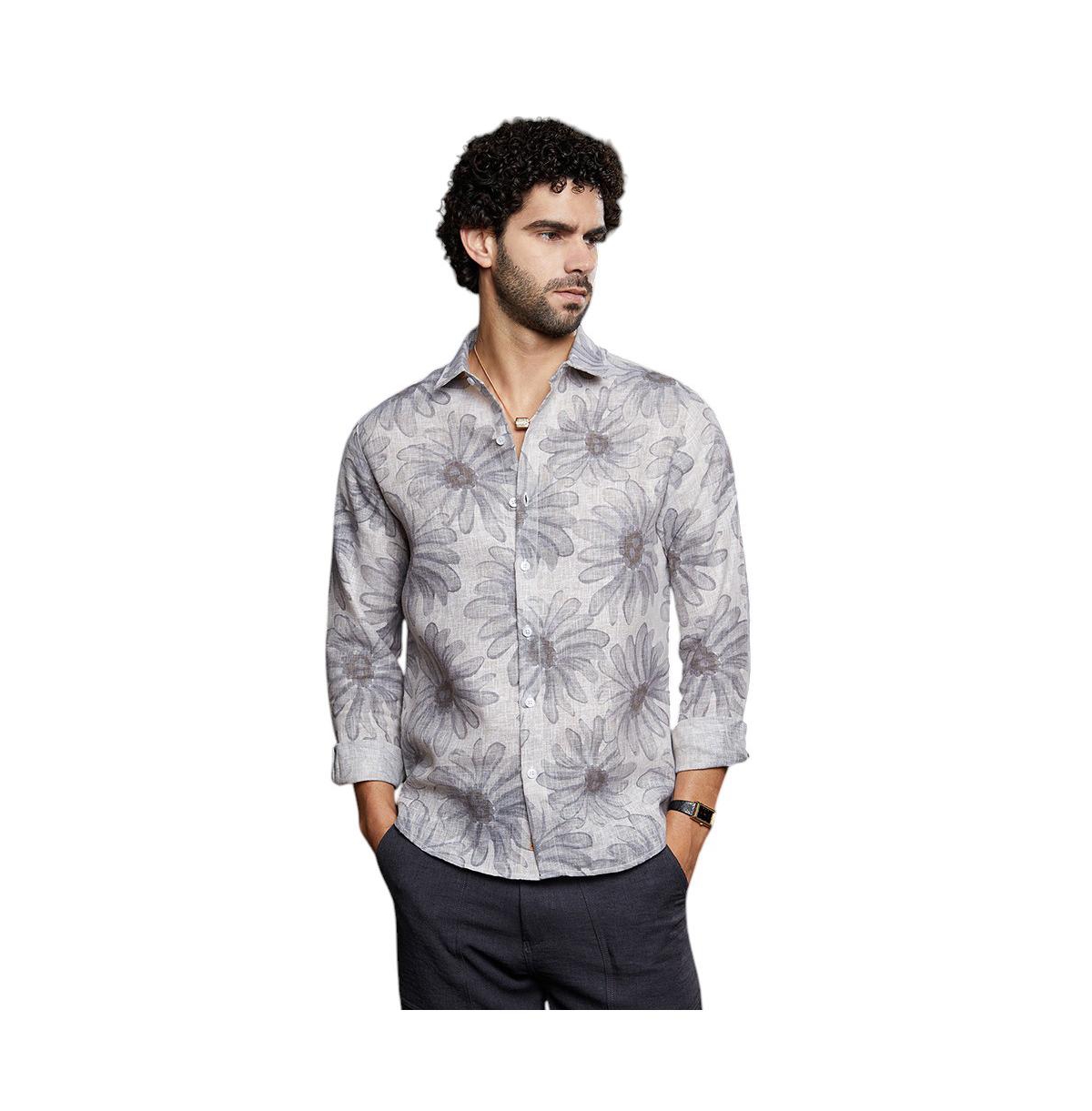 Click here for Campus Sutra Mens Coin Grey Gloomy Daisy Shirt - G... prices
