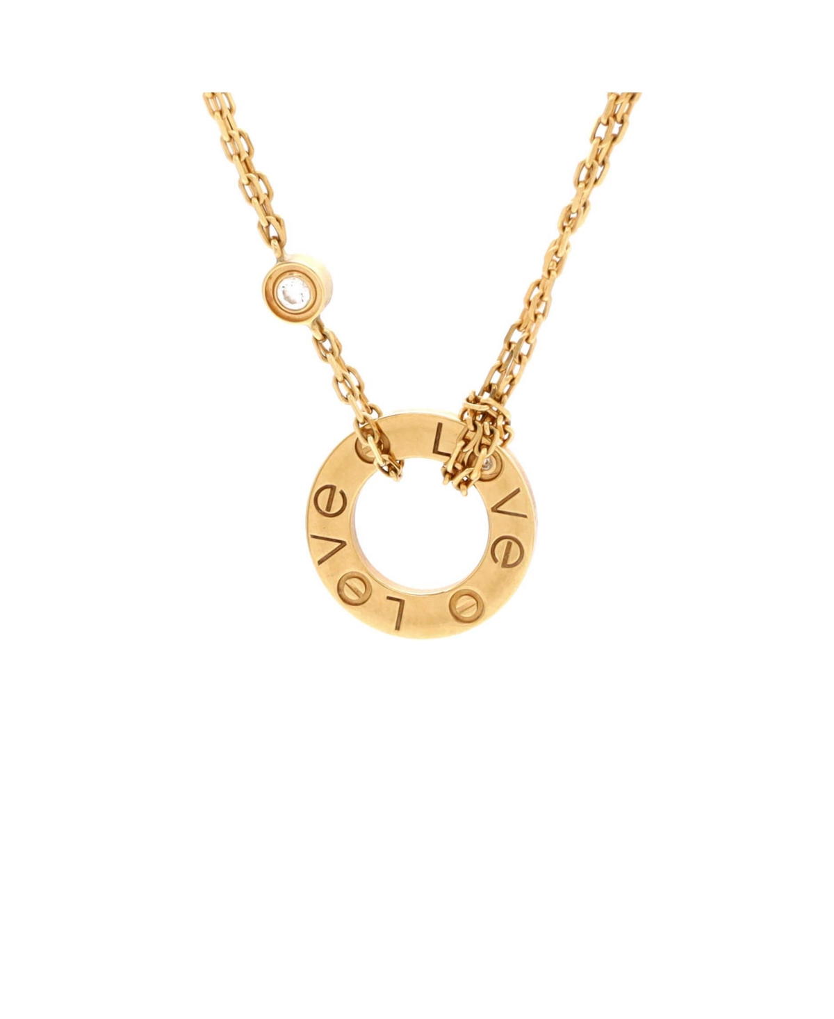 Click here for Pre-Owned Cartier 2 Diamonds Love Pendant Necklace... prices