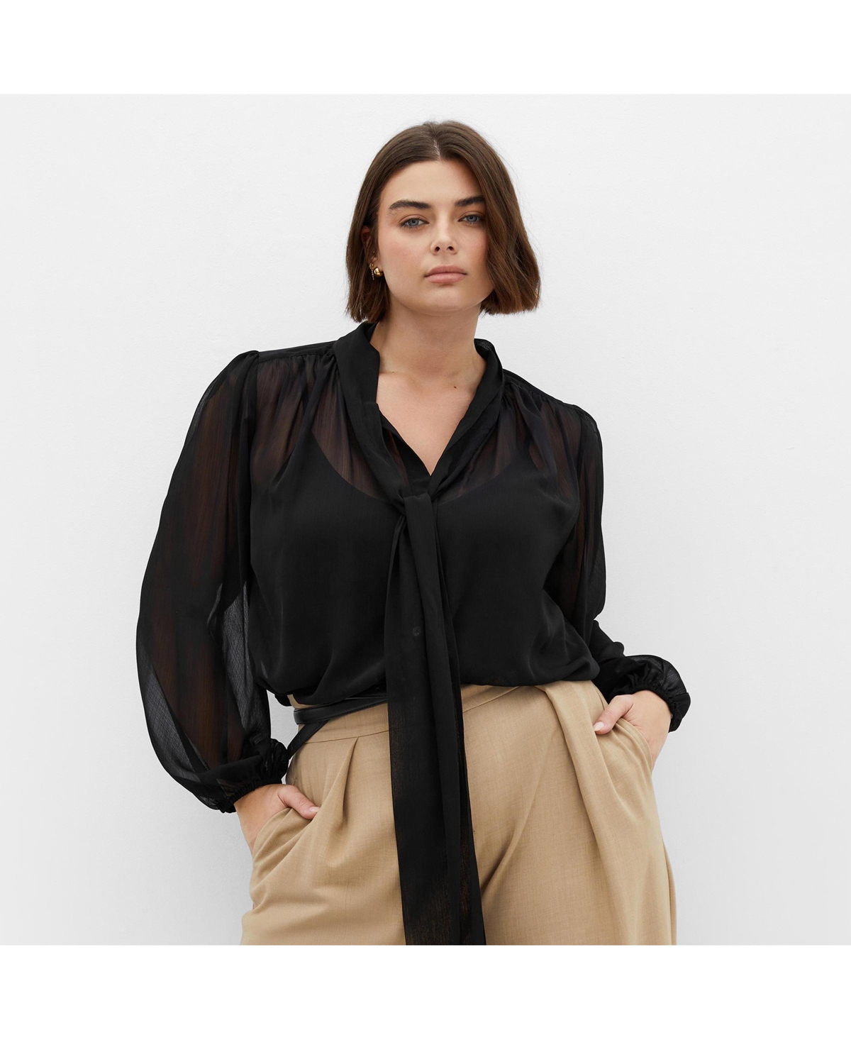 Click here for City Chic Plus Size Seline Top - Black prices