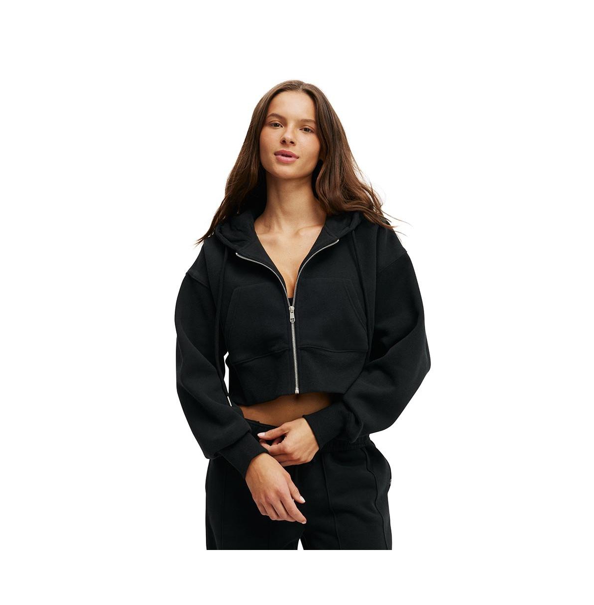 Click here for Cotton On Womens Active Plush Boxy Cropped Zip Thr... prices