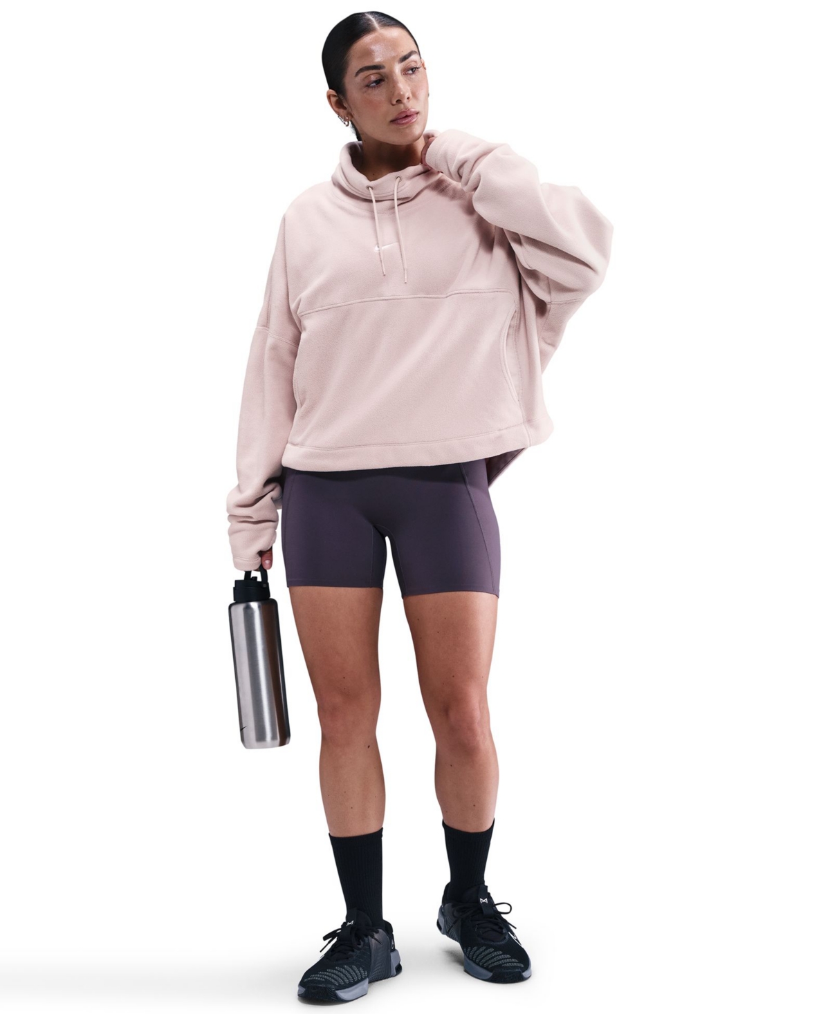 Click here for Nike Womens Therma-Fit Oversized Top - Silt Red/Wh... prices