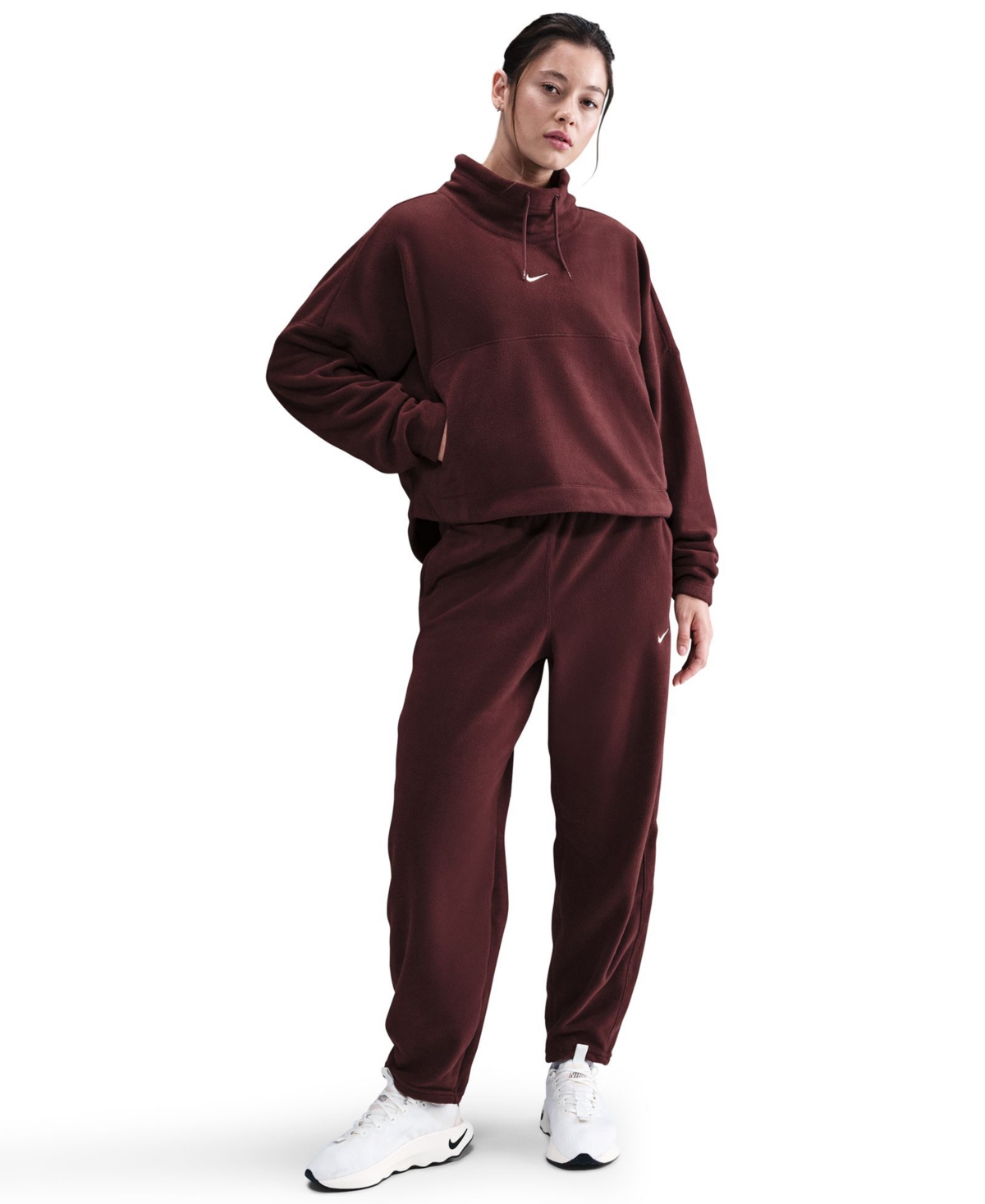 Click here for Nike Womens Therma-Fit Oversized Top - Burgundy Cr... prices